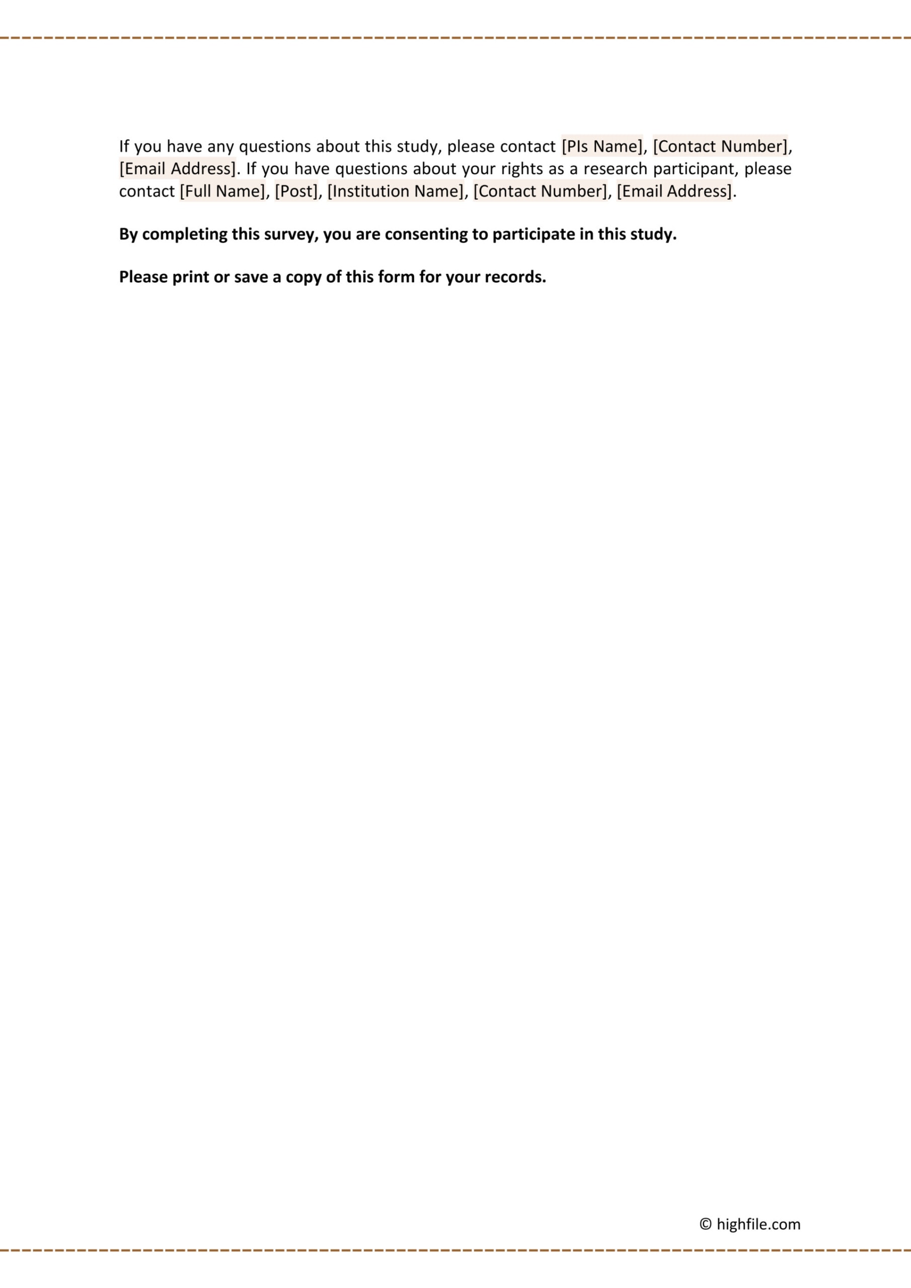 Free Survey Consent Form - Word | PDF | Google Docs - Highfile Free Survey Consent Form - Word | PDF | Google Docs - Highfile