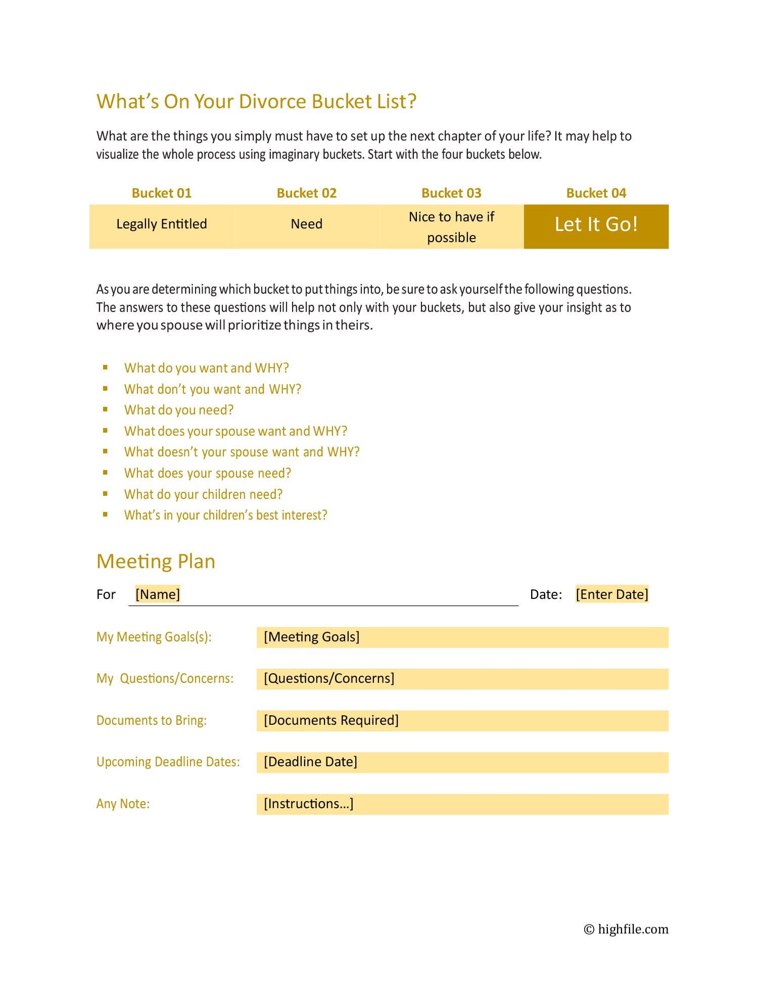 The Ultimate Divorce Checklist - Word | PDF | Google Docs