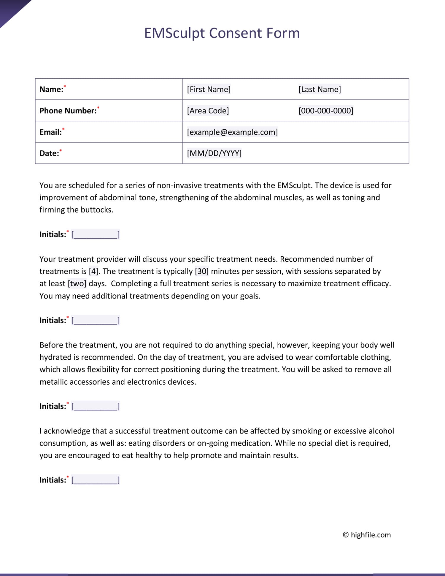 EMSculpt Consent Form - Word | PDF | Google Docs - HighFile