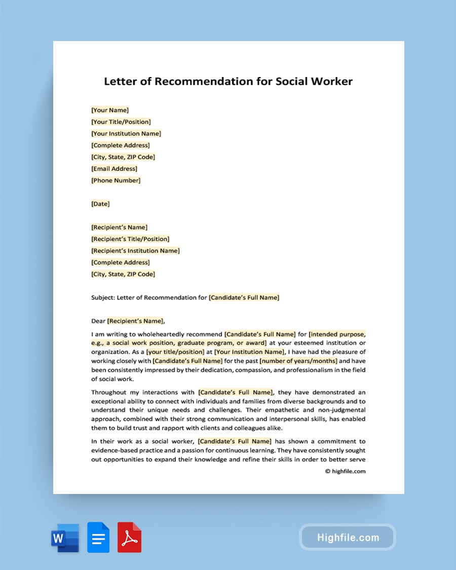 Letter Of Recommendation For Social Worker Word PDF Google Docs letter-of-recommendation-for-social-worker-word-pdf-google-docs