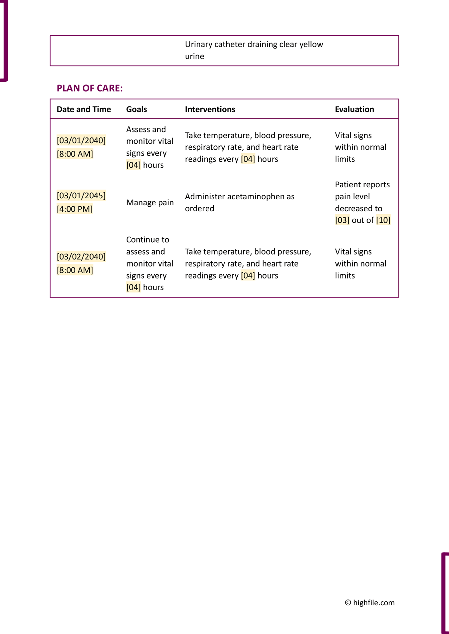 Nurse Progress Notes Template - Word | PDF | Google Docs - Highfile Nurse Progress Notes Template - Word | PDF | Google Docs - Highfile