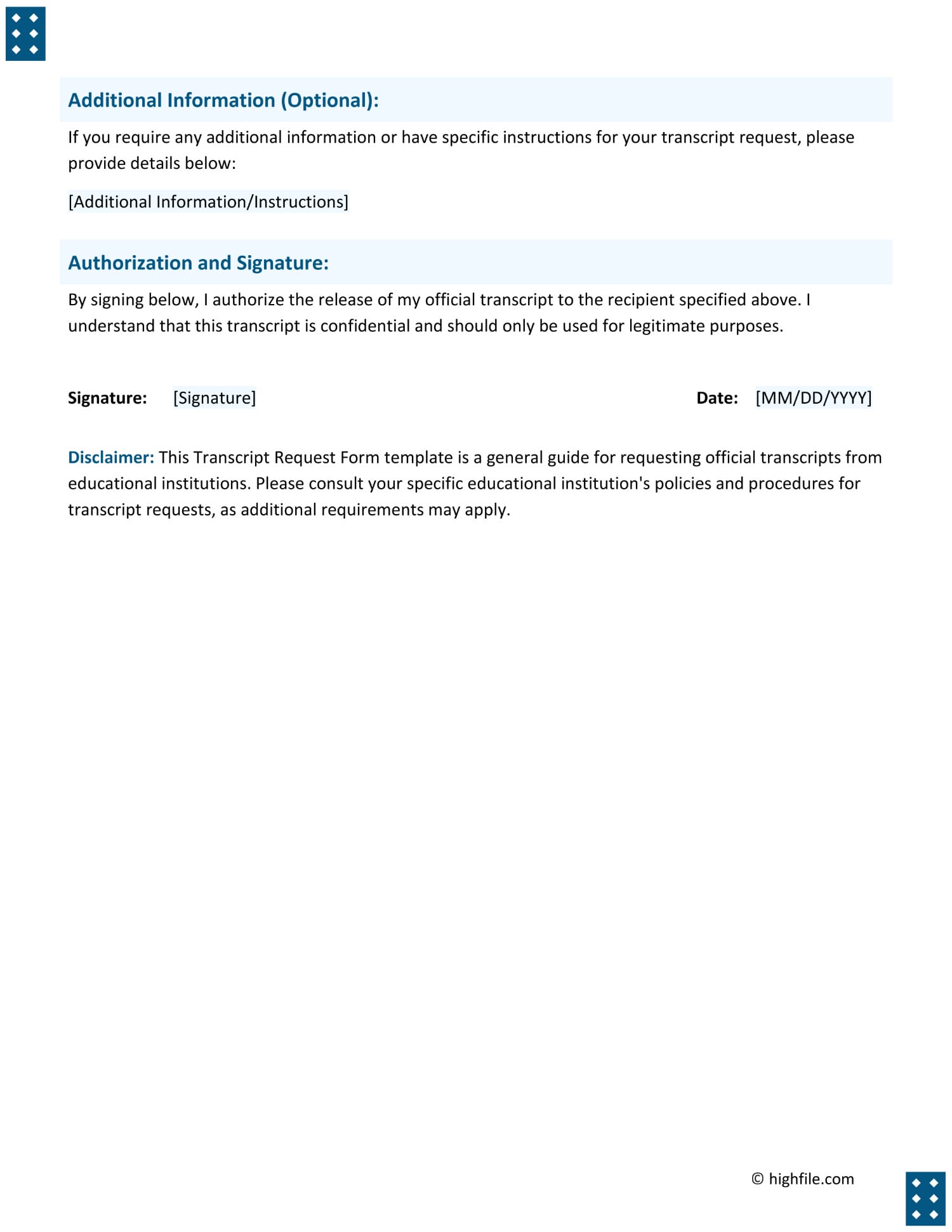 College Transcript Request Form Template Transcript Request