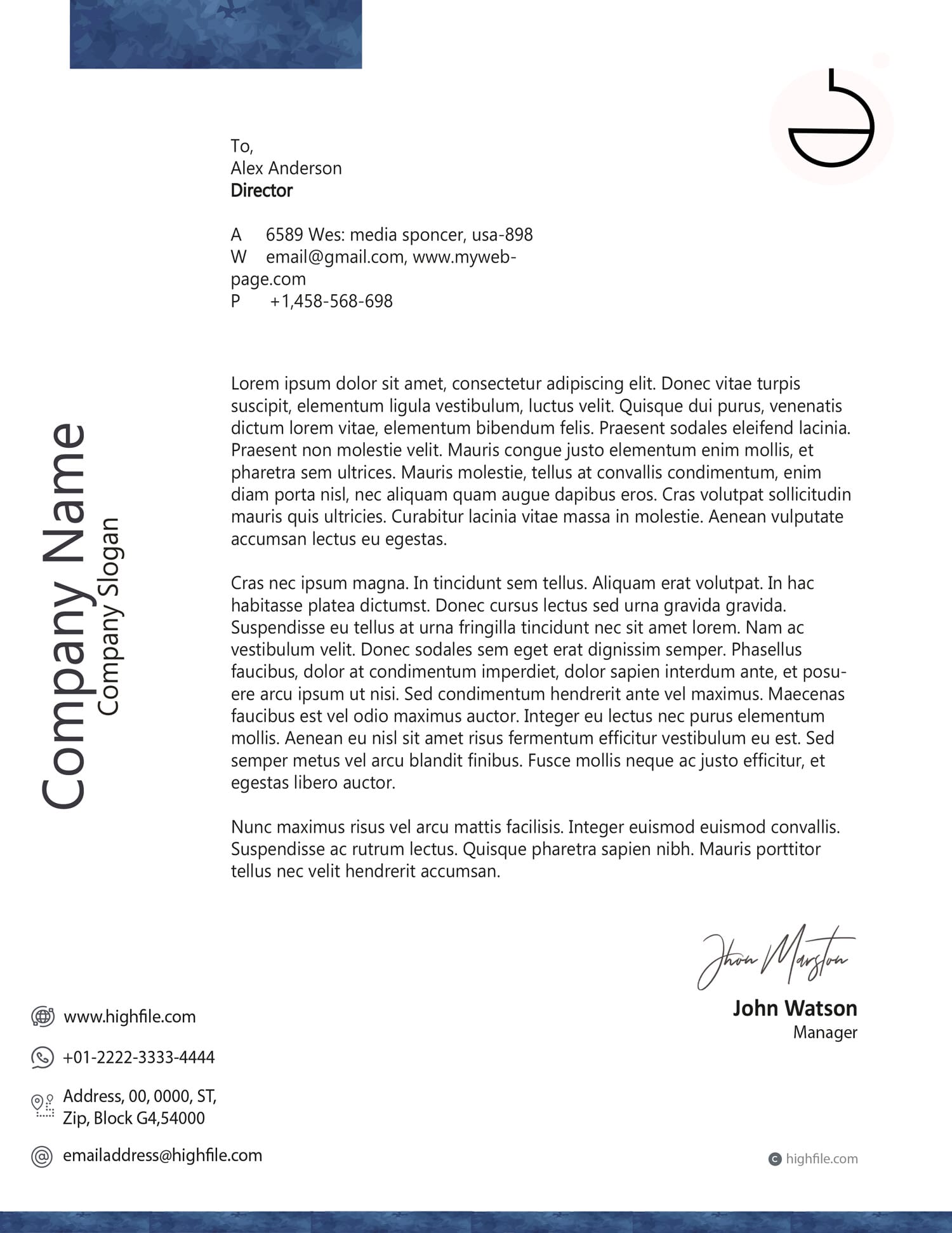 Brown Minimalist Business Letterhead Template - Highfile