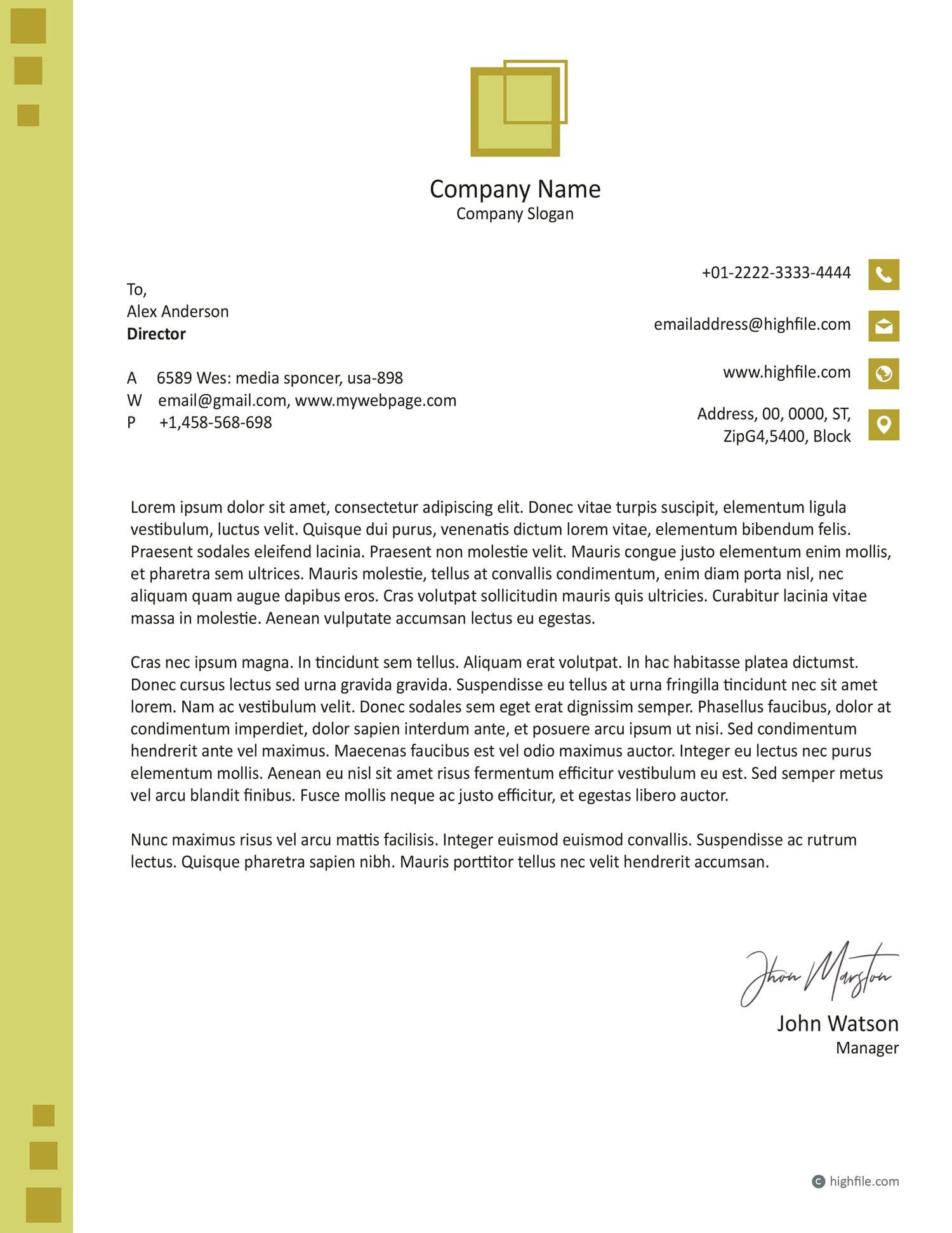 Textile Company Letterhead Template - Highfile