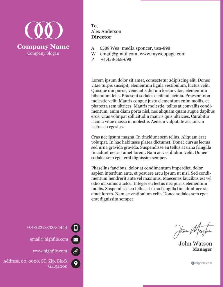 Free Printable Letterhead Templates - Highfile