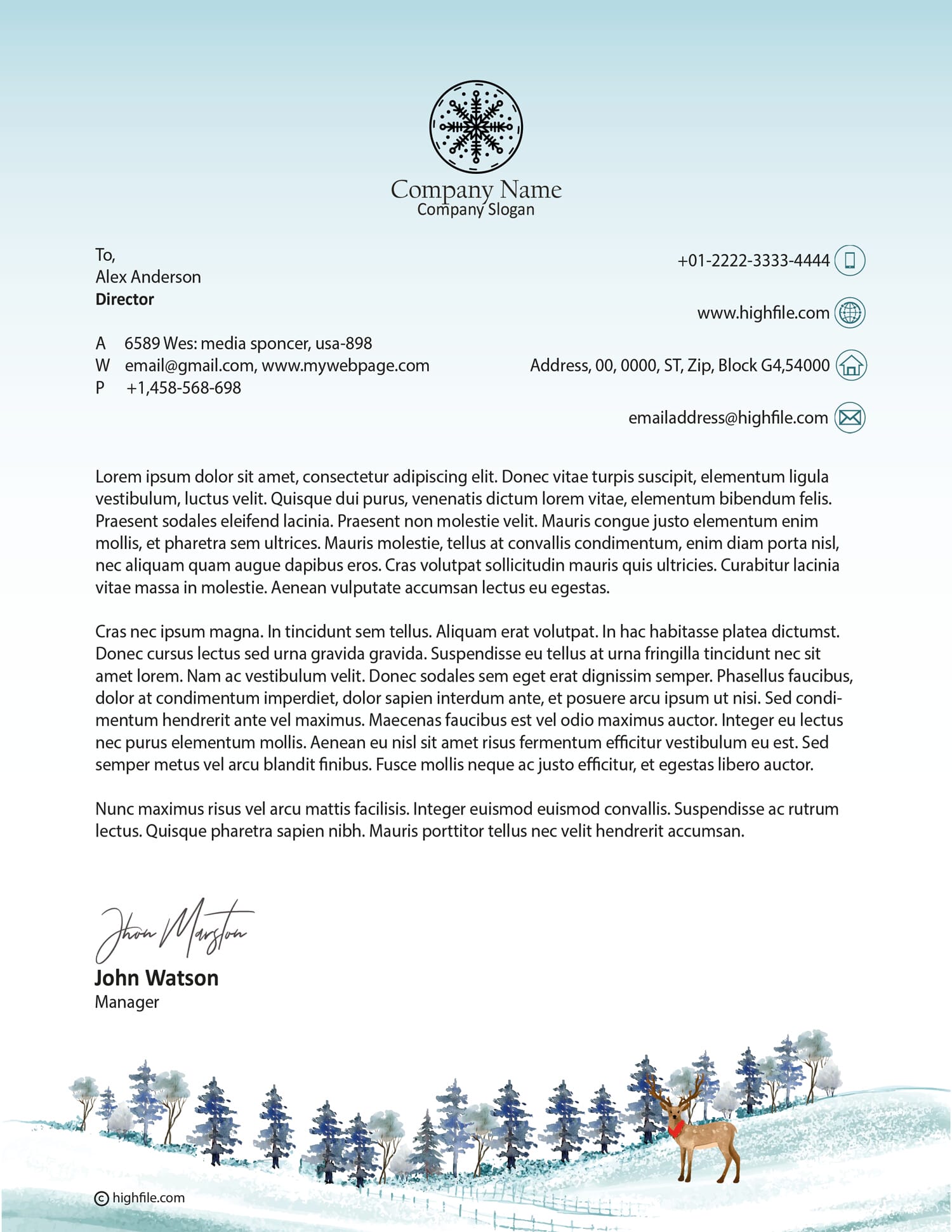 Free Christmas Letterhead Template - Highfile