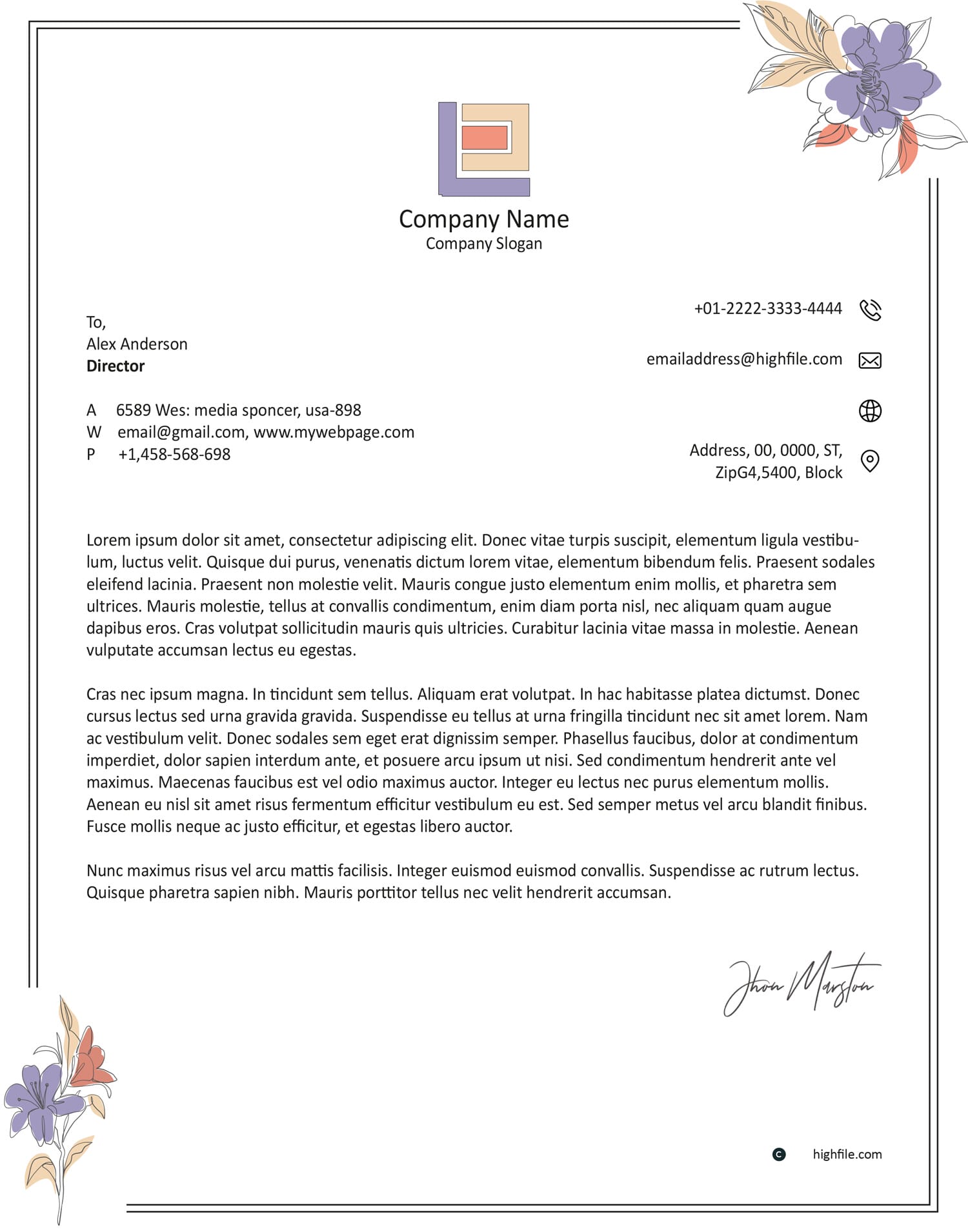 Fabrics Company Letterhead Template - Highfile