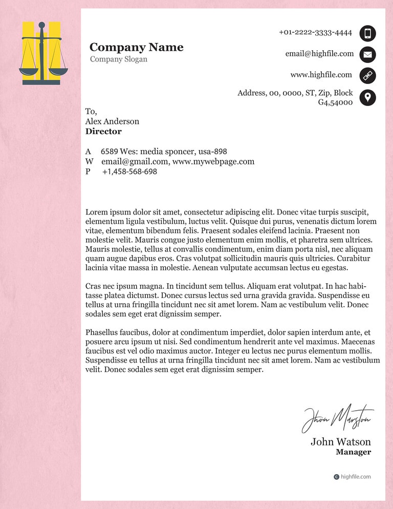 Free Editable Law Firm Letterhead Templates - Highfile Free Editable Law Firm Letterhead Templates - Highfile