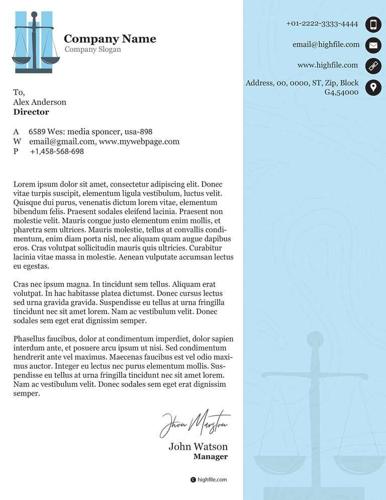 Free Editable Law Firm Letterhead Templates - Highfile Free Editable Law Firm Letterhead Templates - Highfile