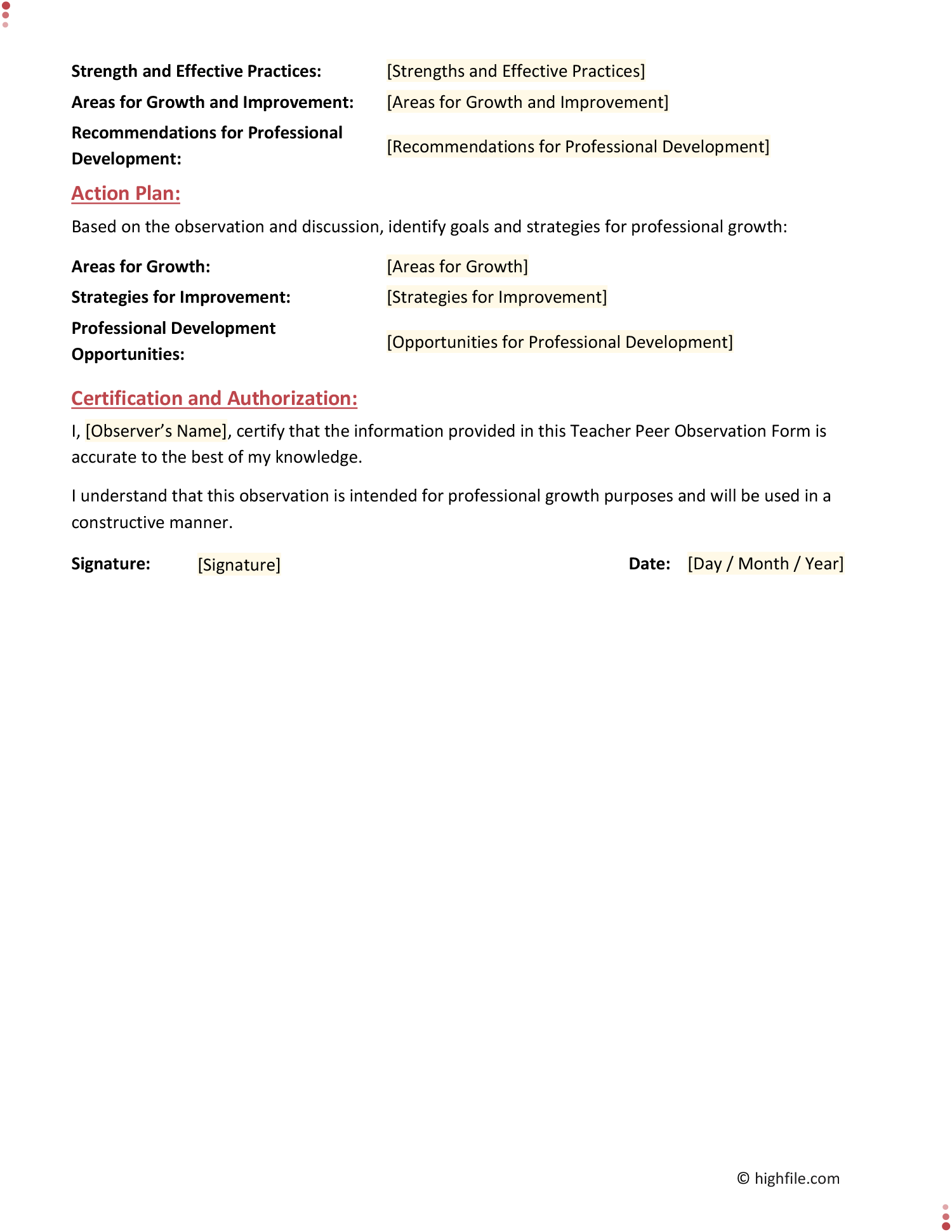 Teacher Peer Observation Form - Word | PDF | Google Docs - Highfile Teacher Peer Observation Form - Word | PDF | Google Docs - Highfile