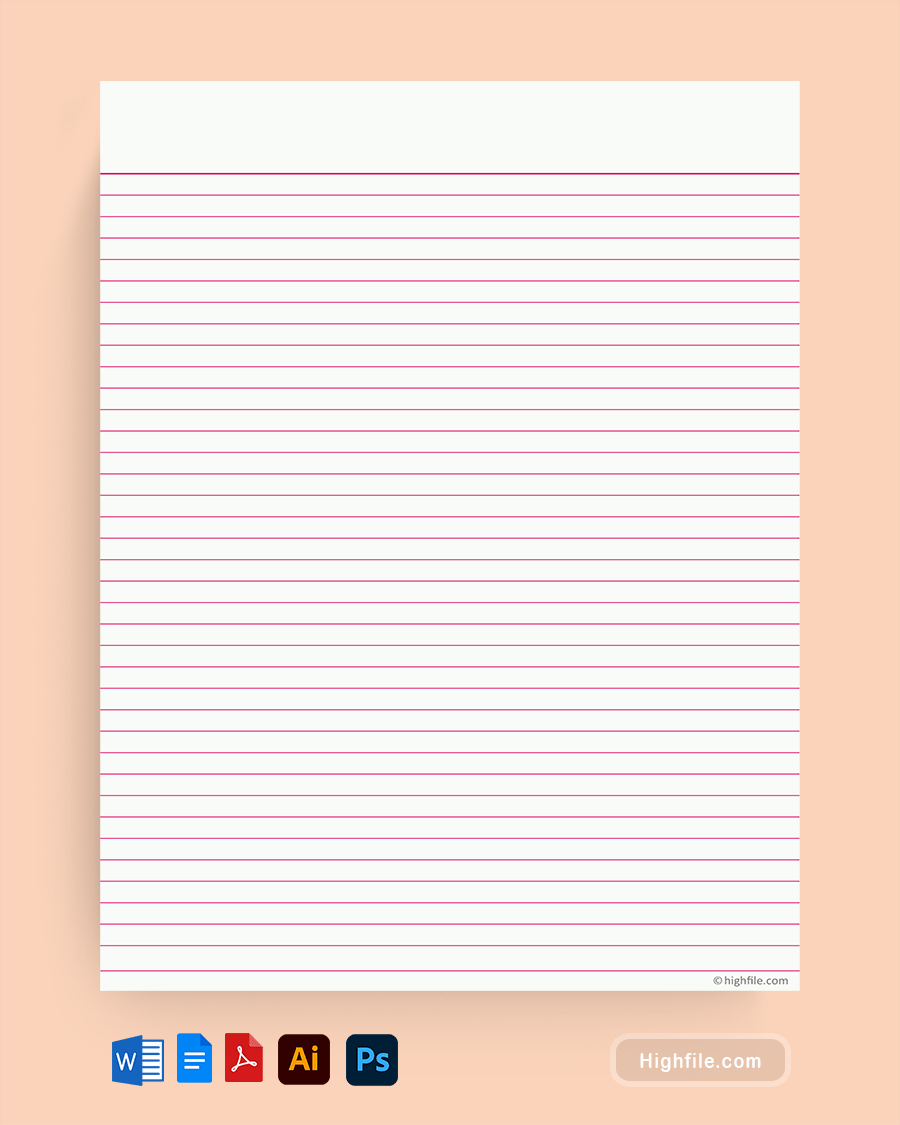 Pink Lined Paper - Word | PDF | Google Docs | Adobe Illustrator | Adobe ...