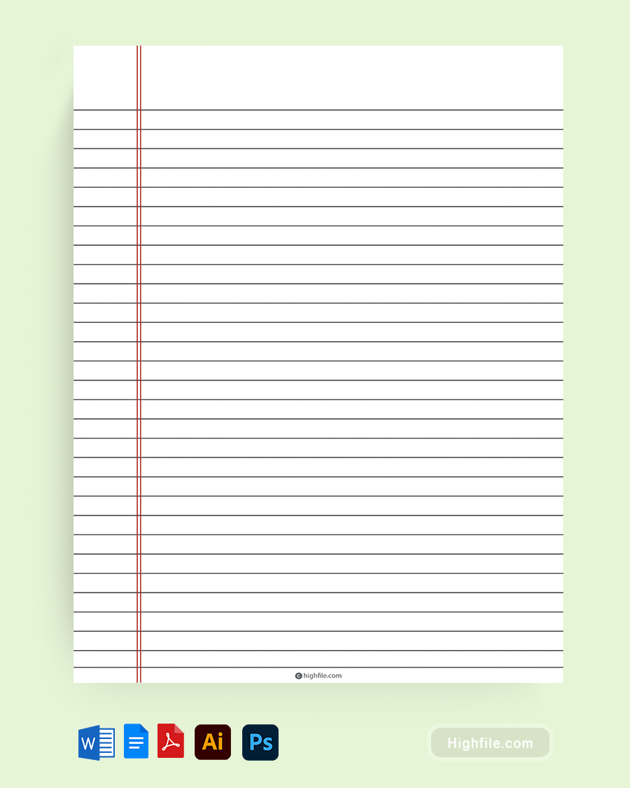 Printable A4 Lined Paper - Word | PDF | Google Docs | Adobe Illustrator ...