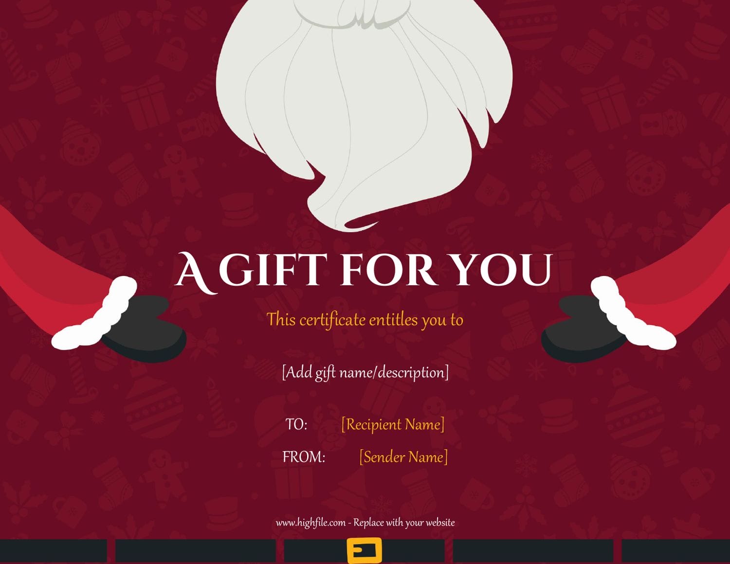 Merry Christmas Gift Certificate Template - Highfile