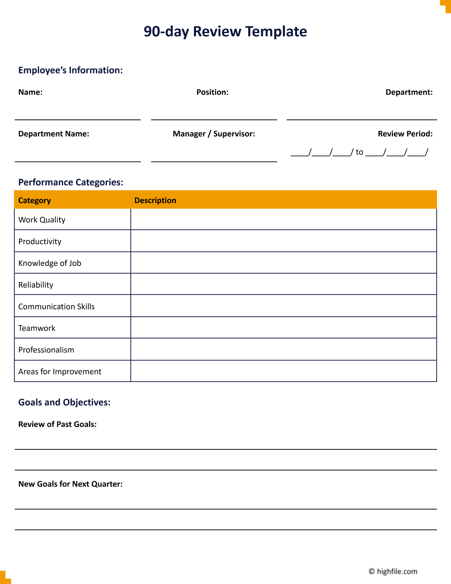 Restaurant Employee Evaluation Form - Word | Google Docs - Highfile Restaurant Employee Evaluation Form - Word | Google Docs - Highfile