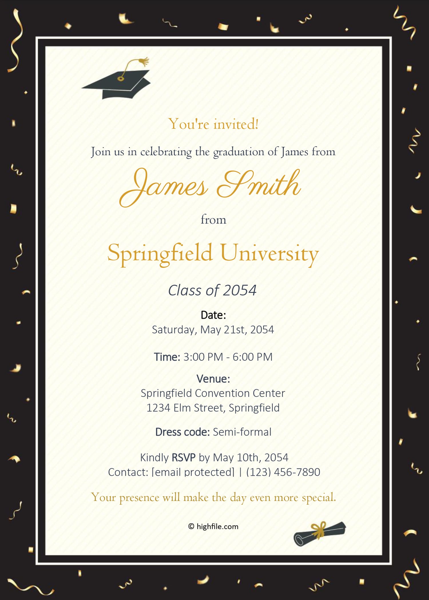 Graduation Invitation Template Word Adobe Illustrator Highfile