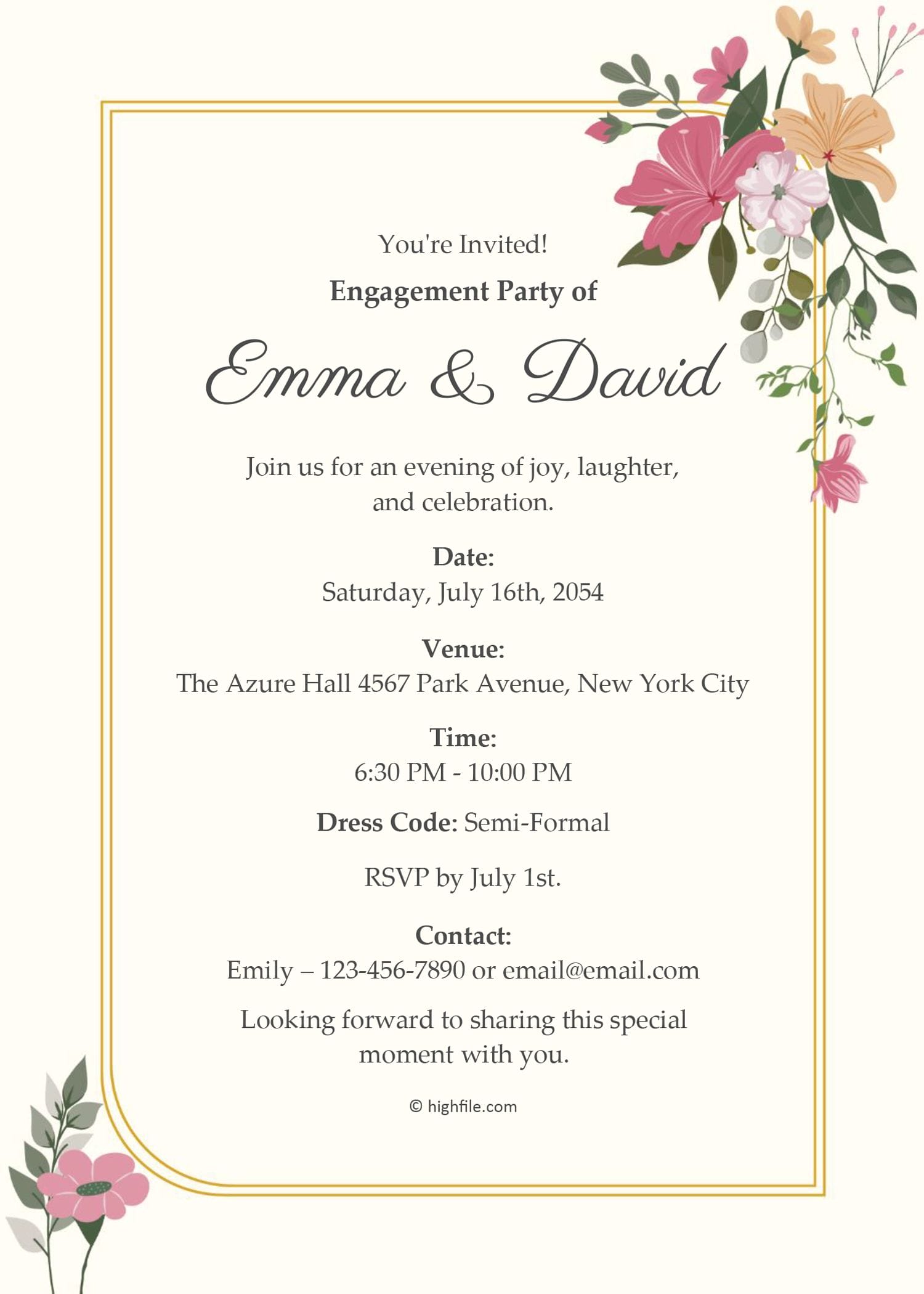 Printable Invitation Template - Word | Adobe Illustrator - Highfile