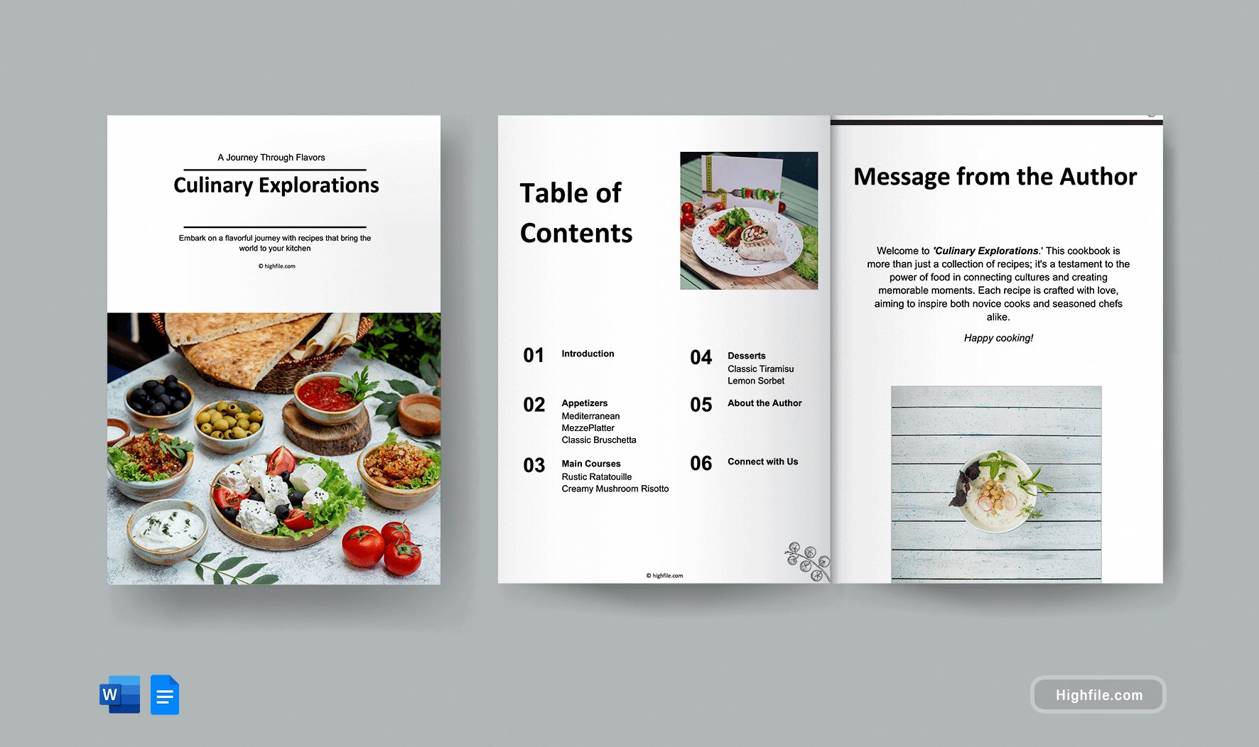 Blank Cookbook Template - Word | Google Docs - Highfile Blank Cookbook Template - Word | Google Docs - Highfile