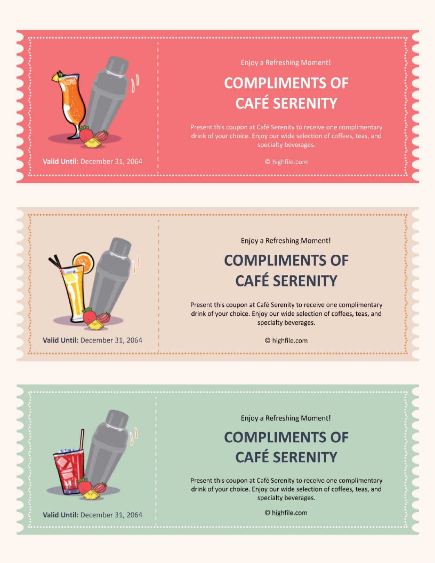 Editable Drink Coupon Template - Word | Adobe Illustrator - Highfile