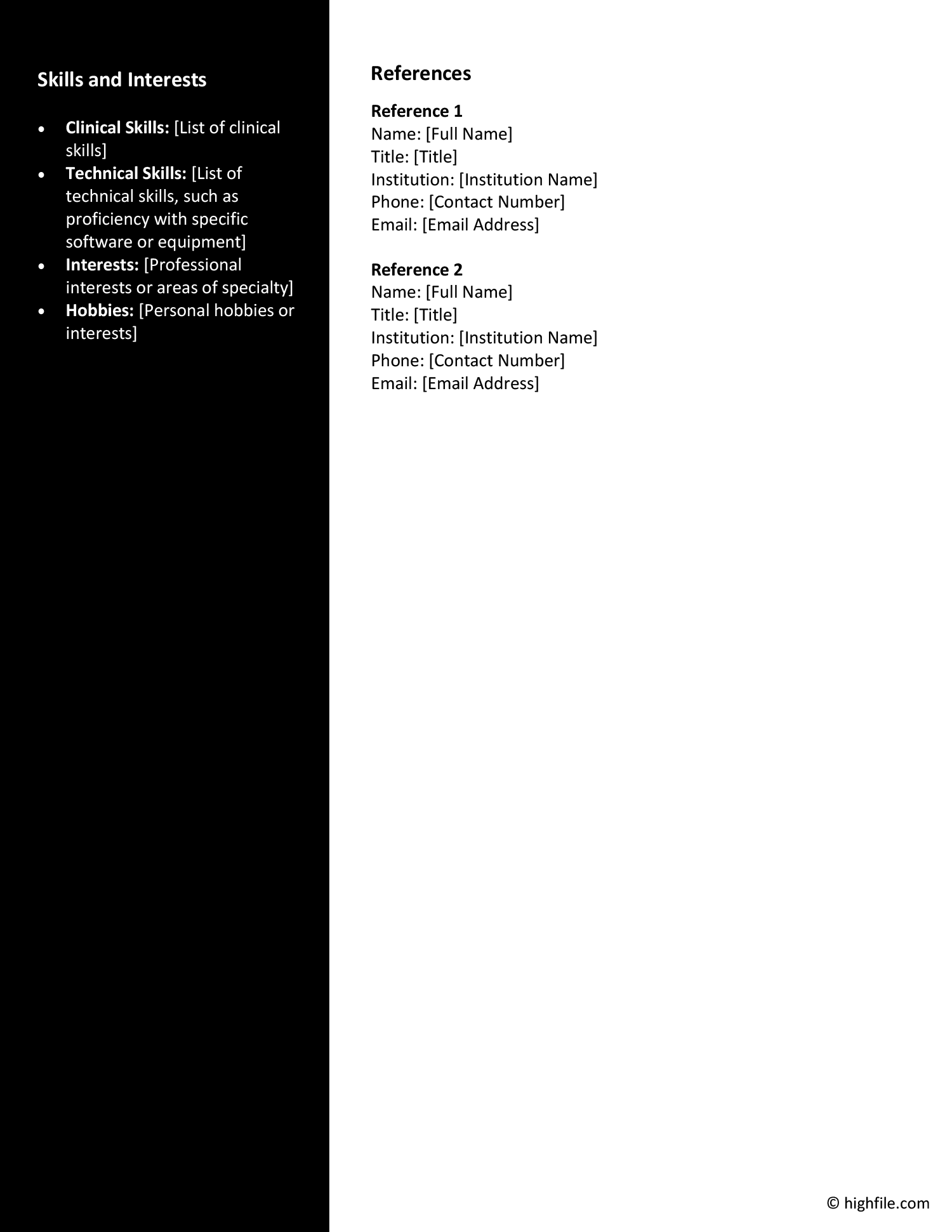 Physician CV Template - Word | Google Docs - Highfile Physician CV Template - Word | Google Docs - Highfile