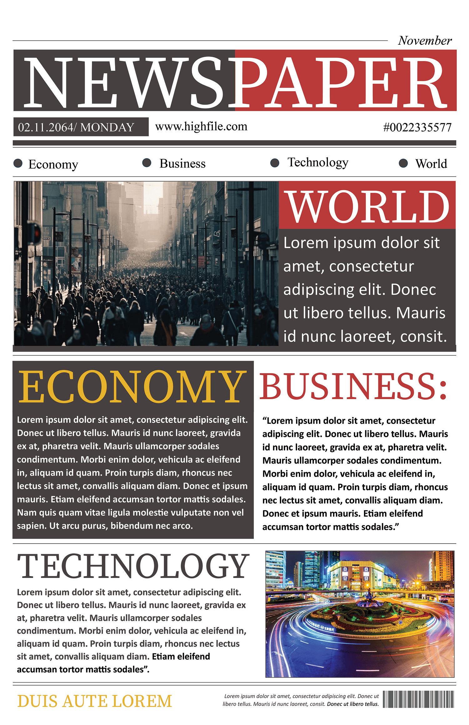 11x17 in Tabloid Newspaper Front Page Template - Word - Highfile