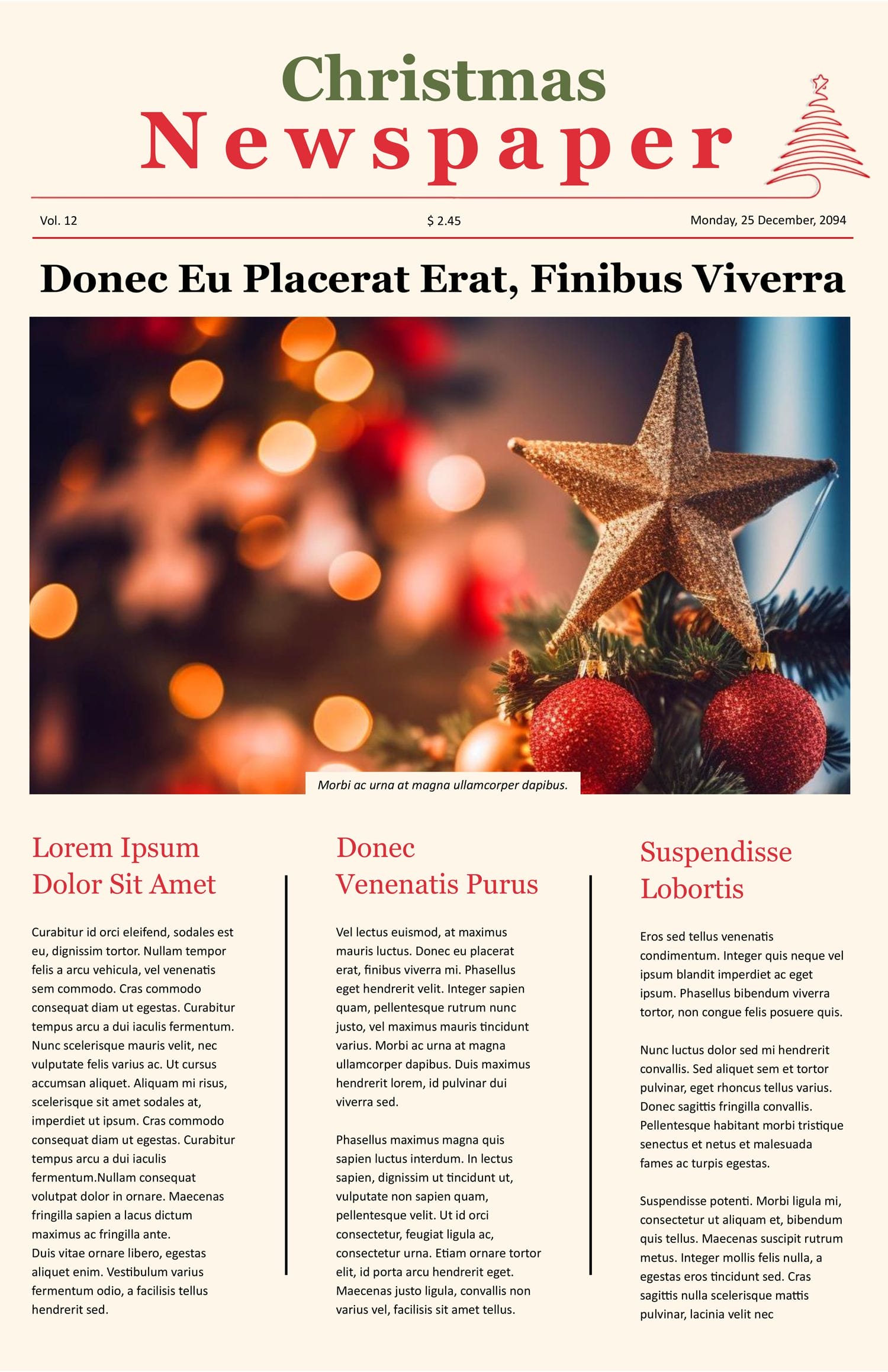 Minimal Christmas Newspaper Template - Word | Google Docs - Highfile