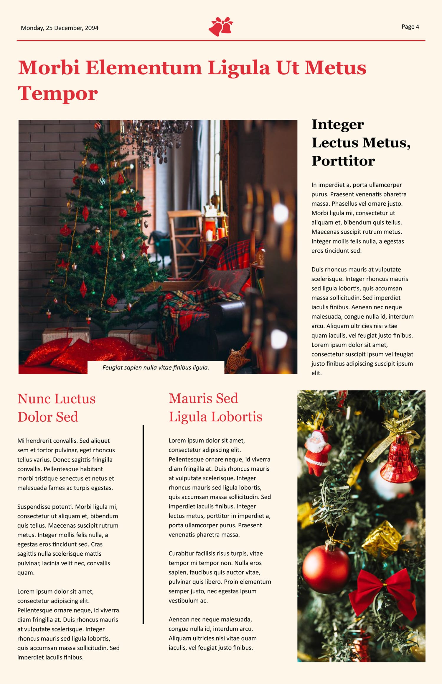 Minimal Christmas Newspaper Template - Word | Google Docs - Highfile