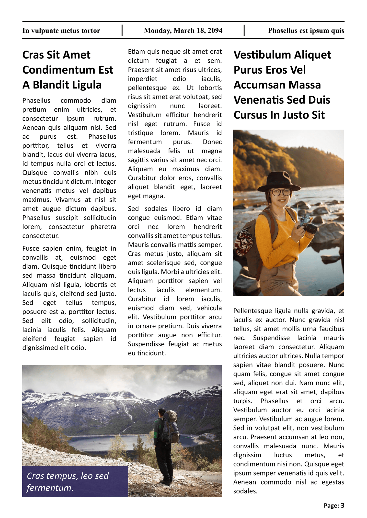 Travel Themed Newspaper Article Template - Word | Google Docs - Highfile