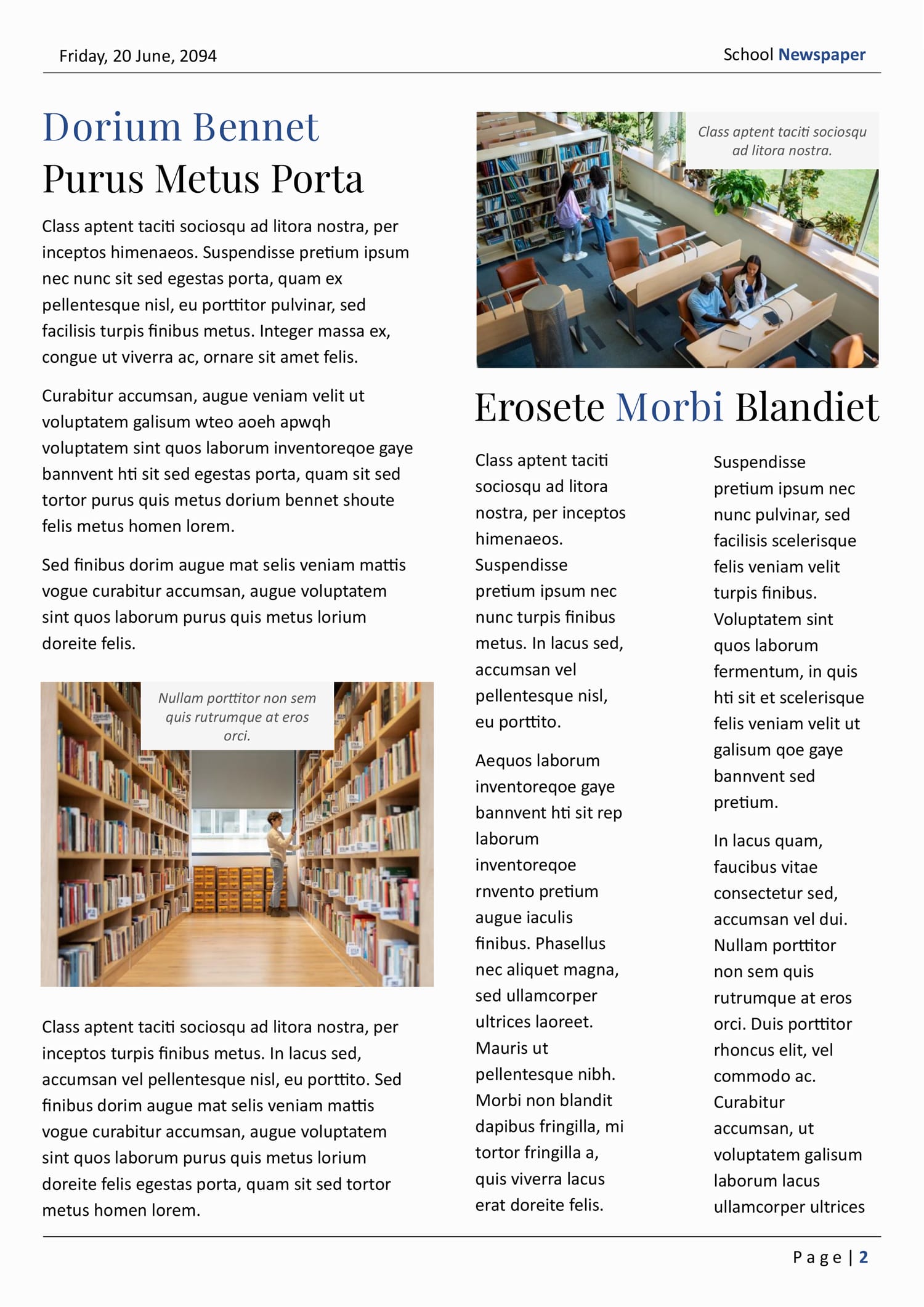Elegant School Newspaper Template - Word | Google Docs - Highfile