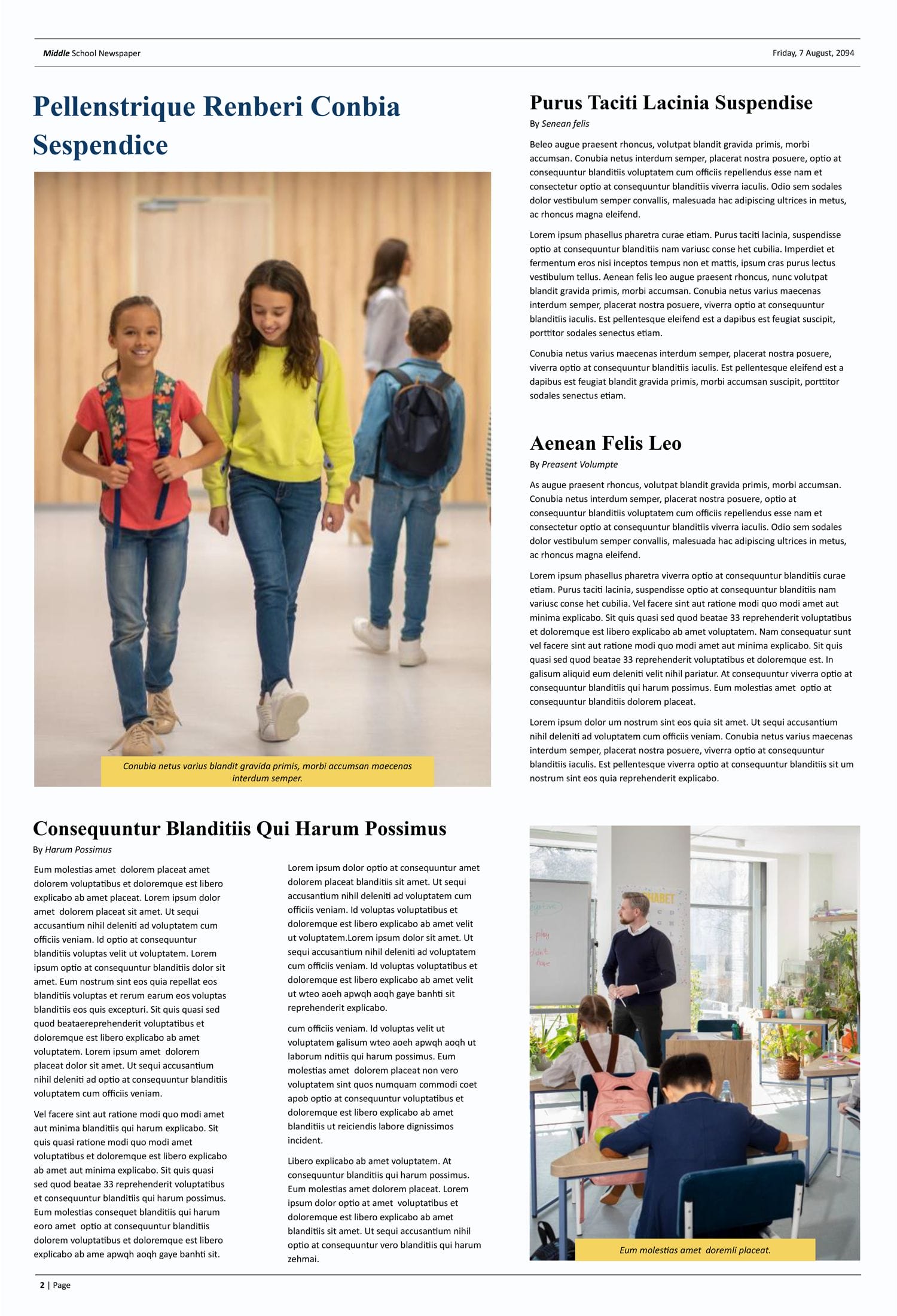 Middle School Newspaper Template - Word | Google Docs - Highfile