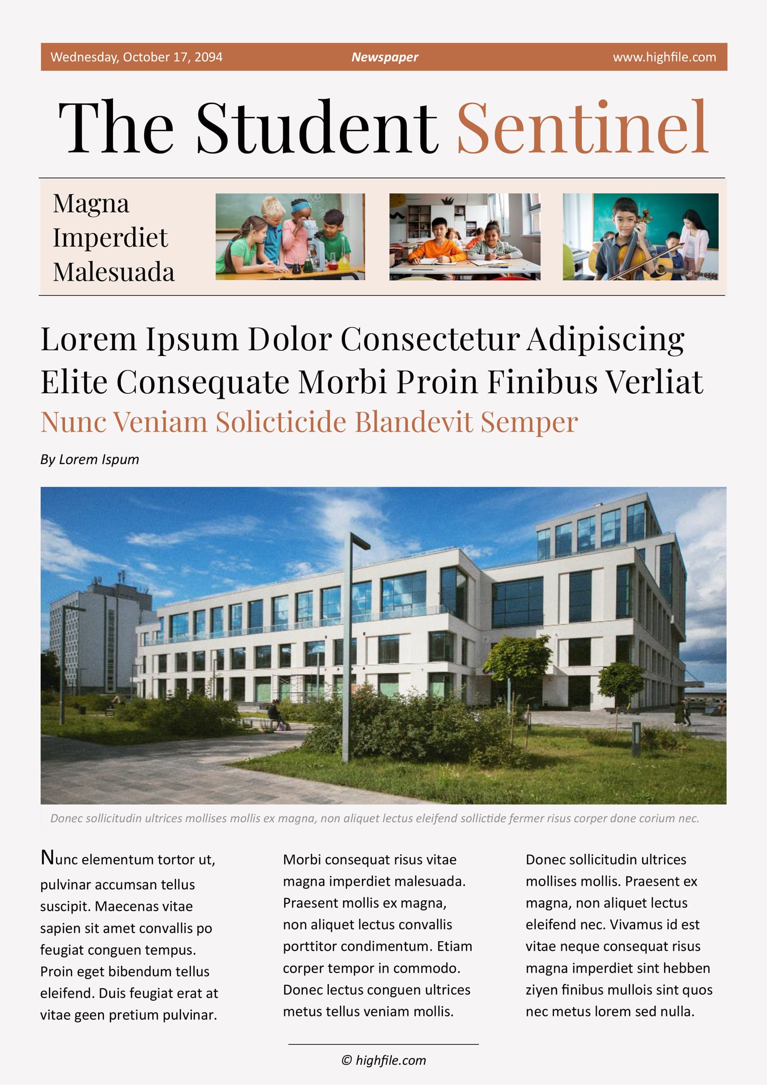 Minimal Newspaper Article Template for Students - Word | Google Docs ...