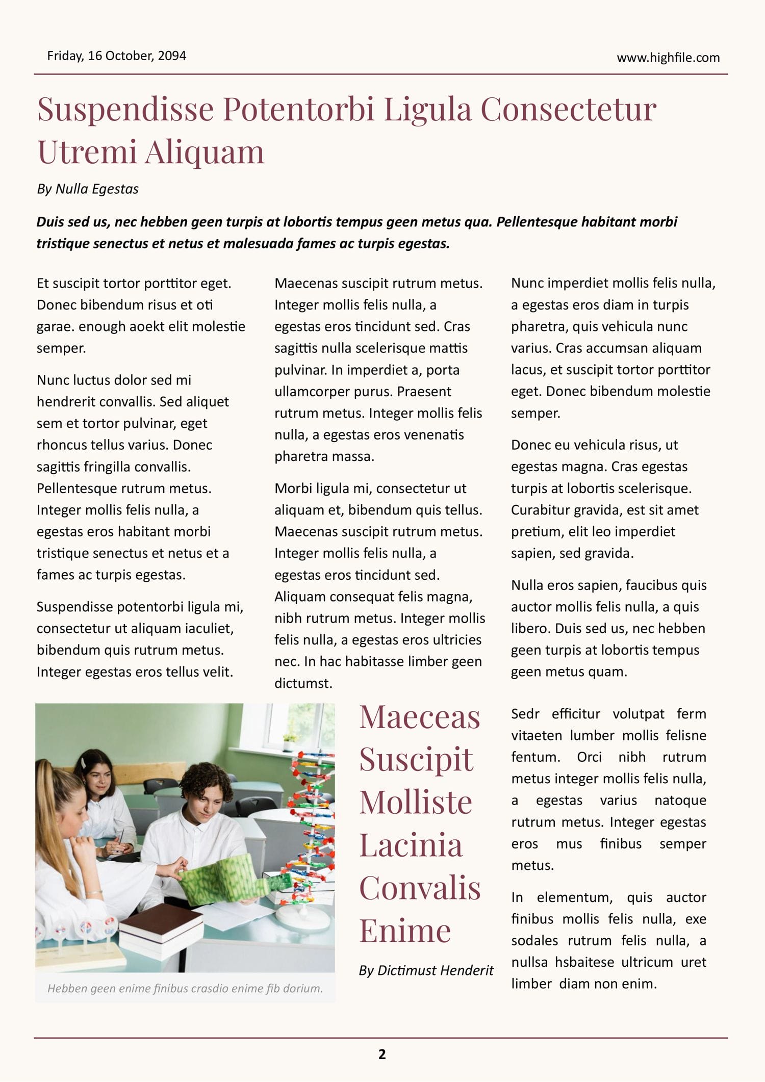 Newspaper Article Template for Students - Word | Google Docs - Highfile