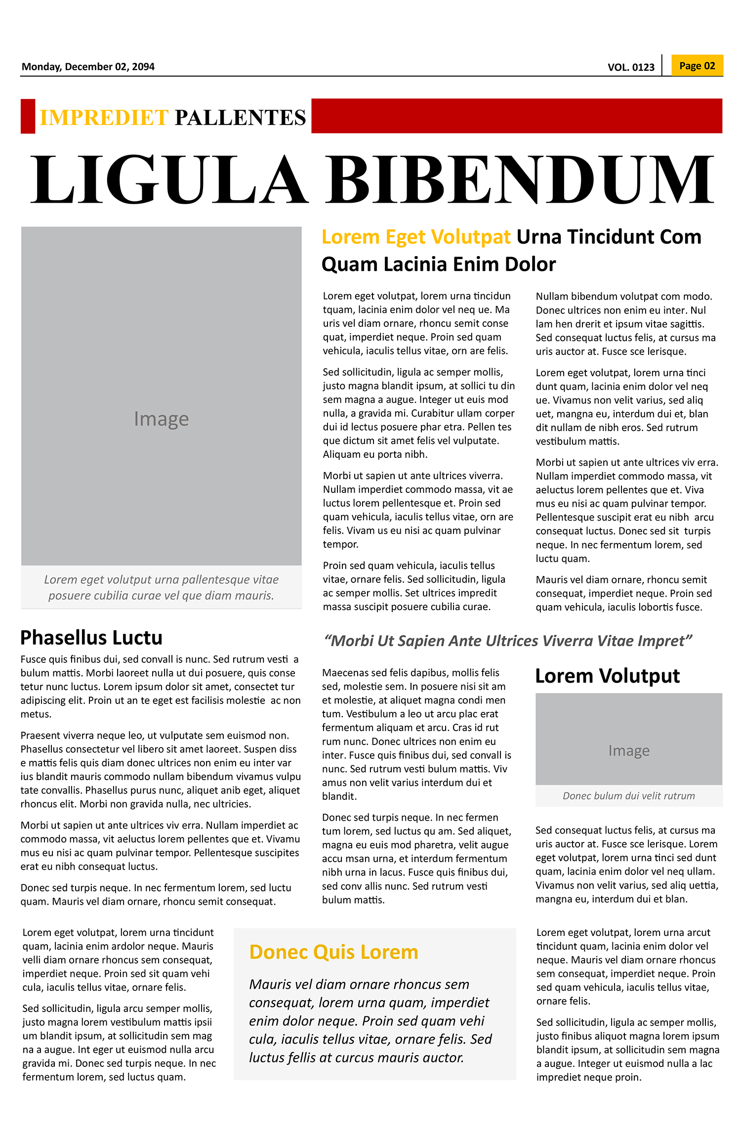Red and Yellow Tabloid Newspaper Front Page Template - Word | Google ...
