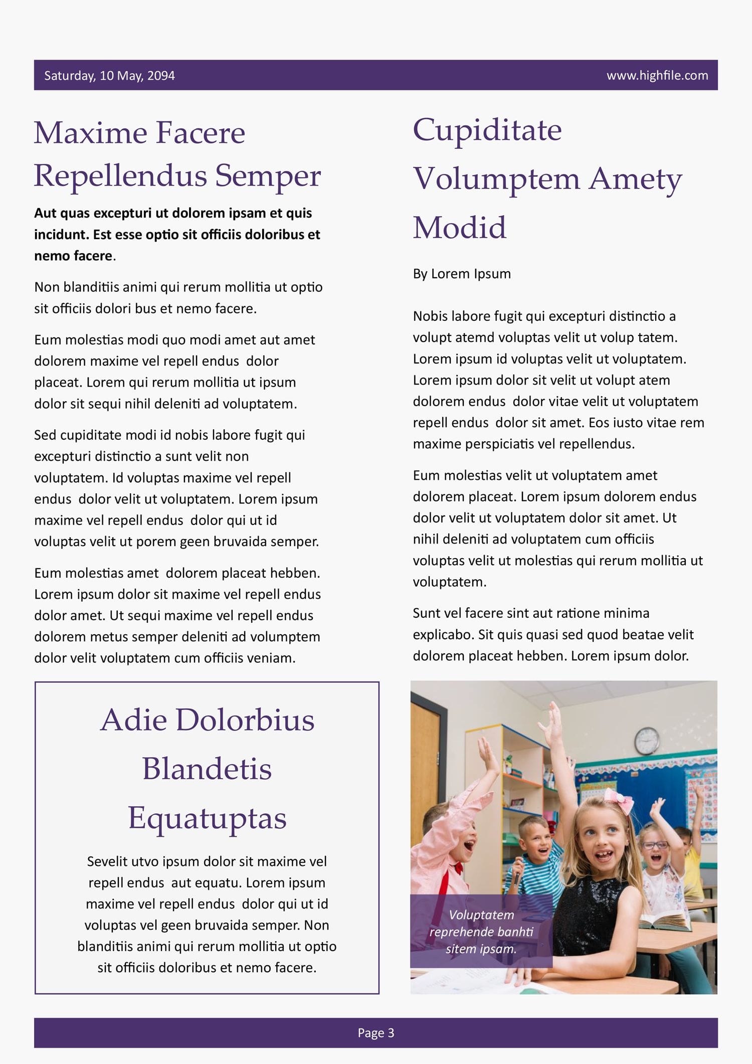 Minimal School Newspaper Article Template - Word | Google Docs - Highfile