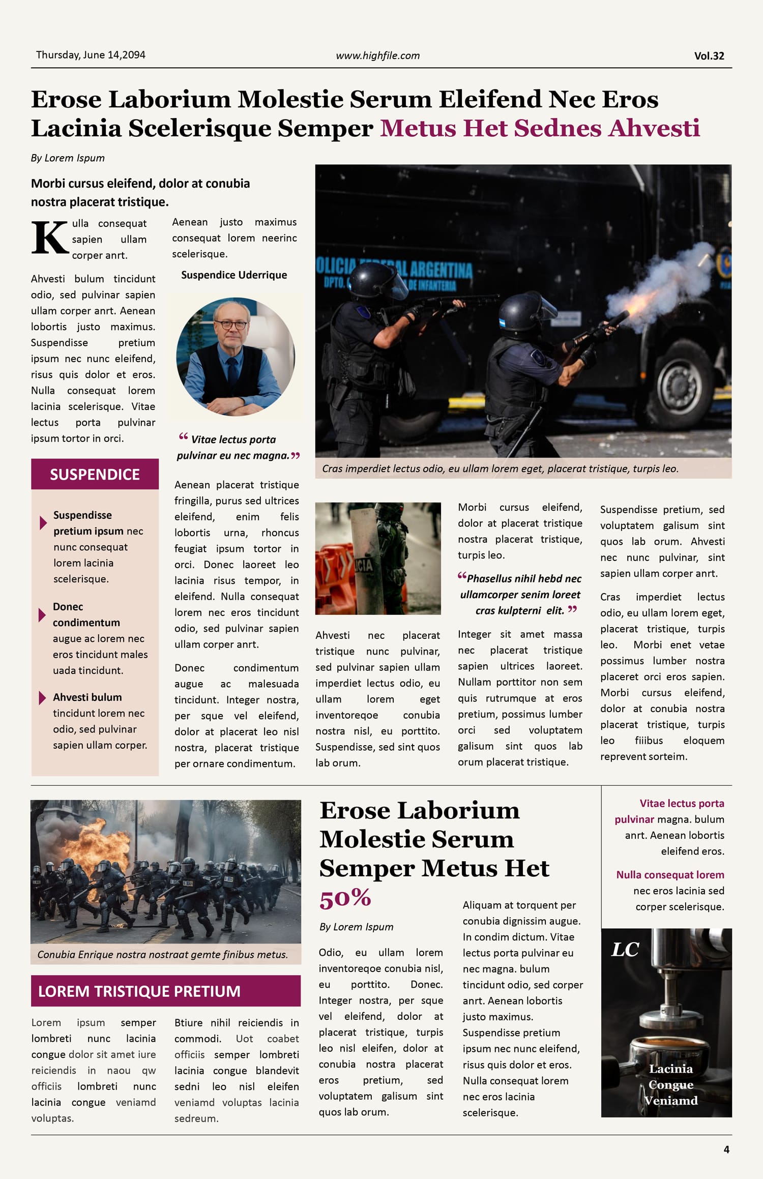 Beige Tabloid Newspaper Template - Powerpoint | Google Slides - Highfile