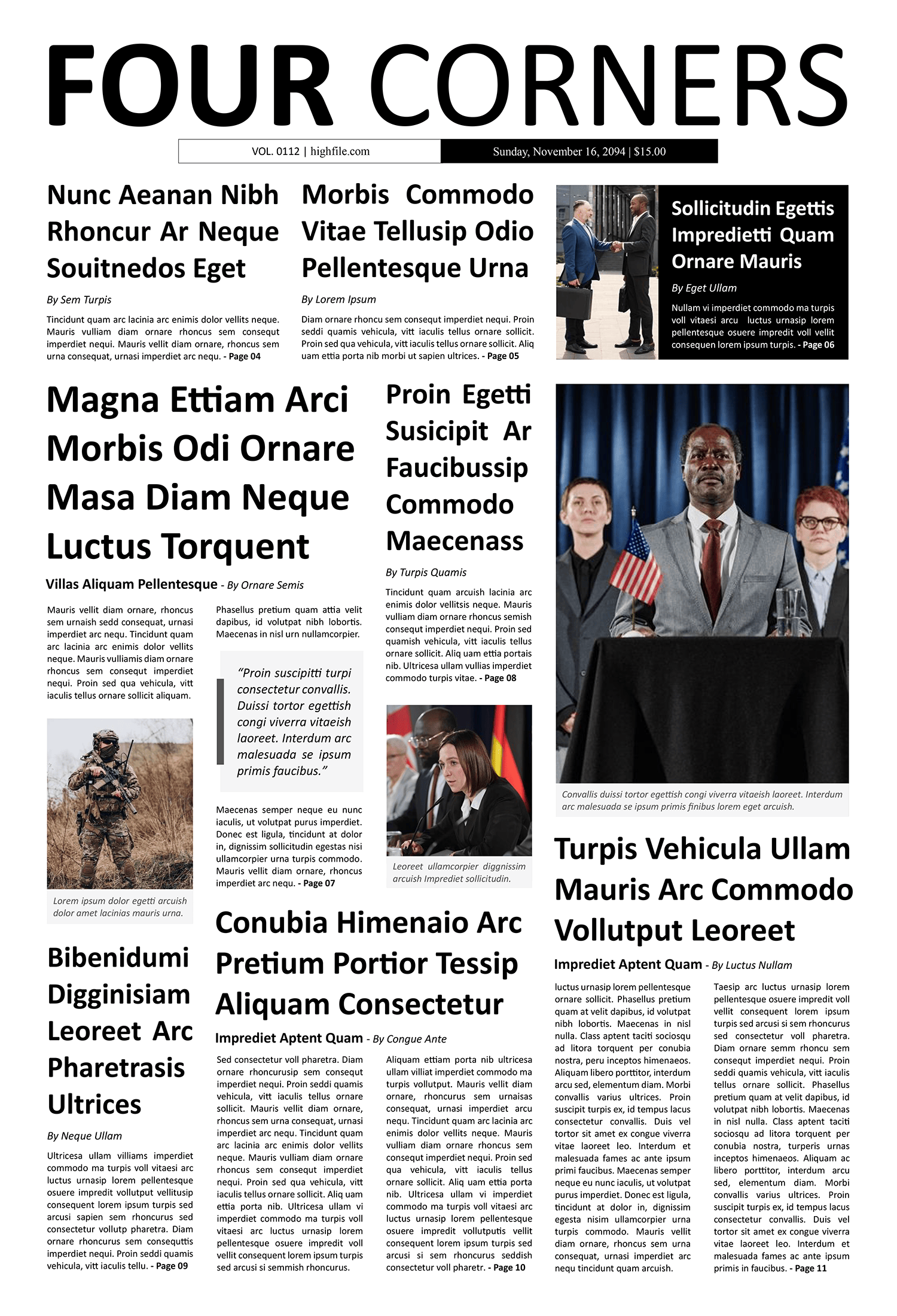 Classic Broadsheet Newspaper Front Page - Word | Google Docs - Highfile