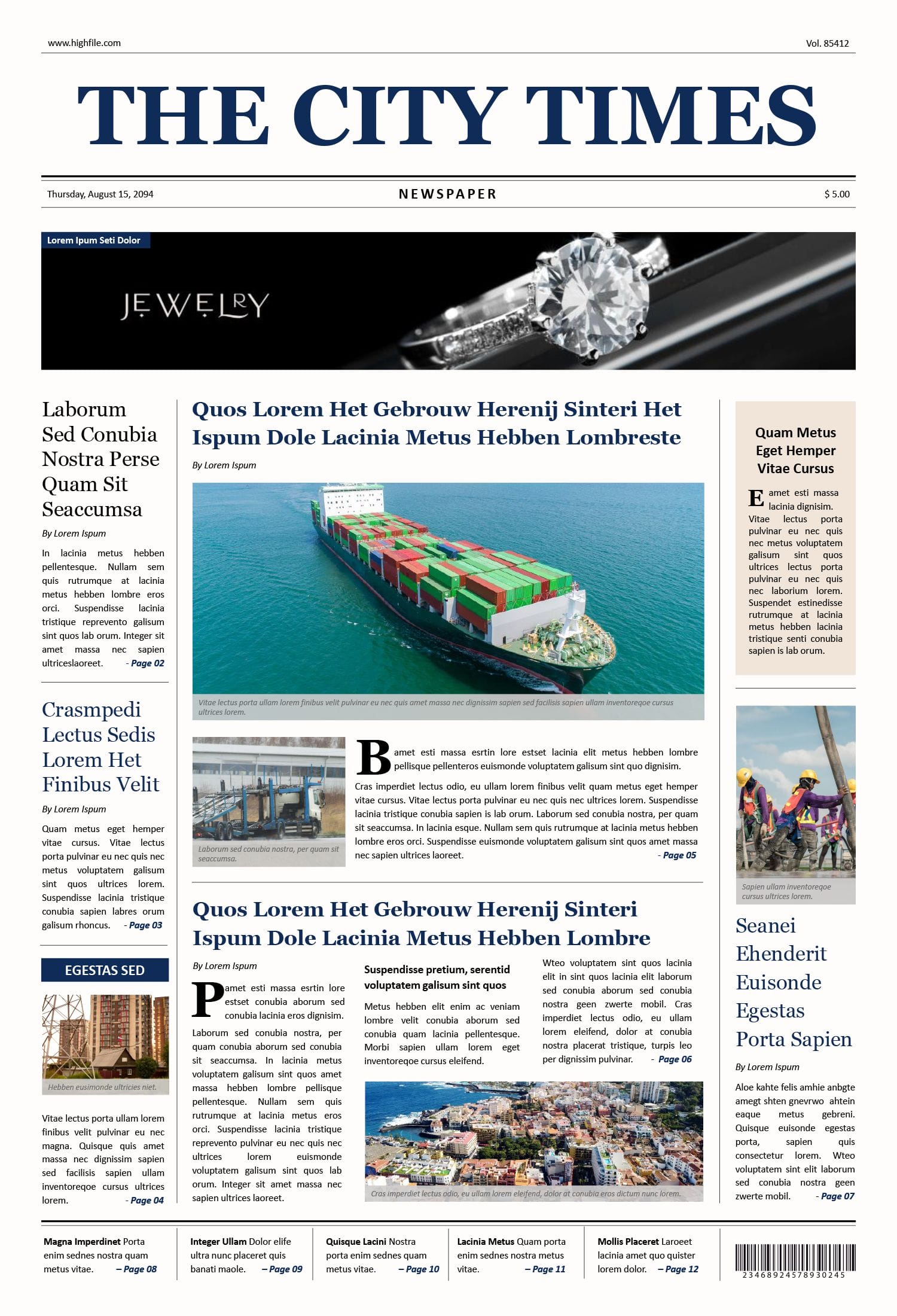 Broadsheet Newspaper Front Page Layout Broadsheet Newspaper Layout