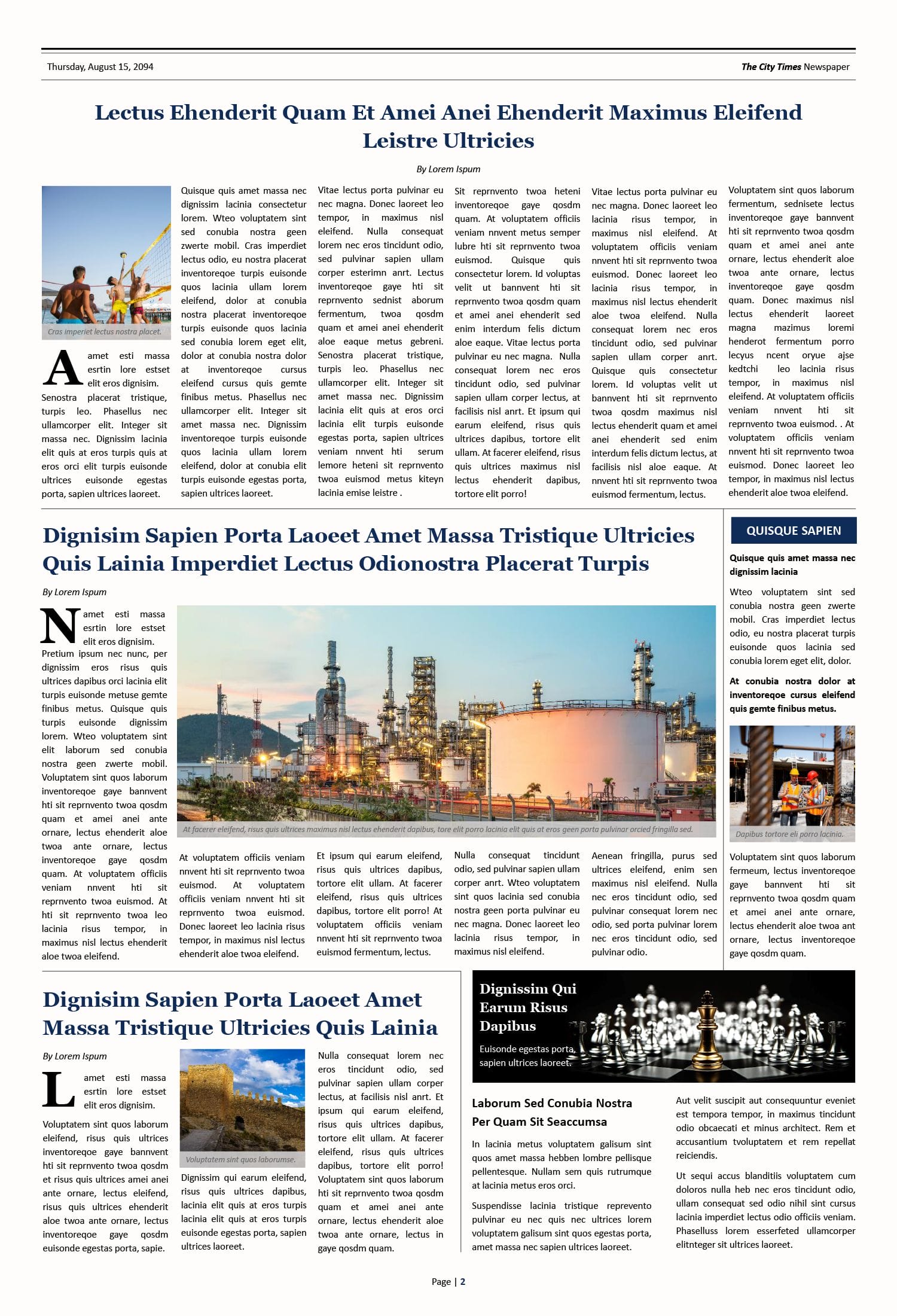 Classic Broadsheet Newspaper Layout Template - PowerPoint | Google ...