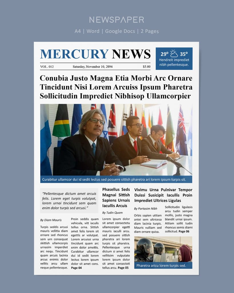 Free Editable Newspaper Article Templates - Highfile