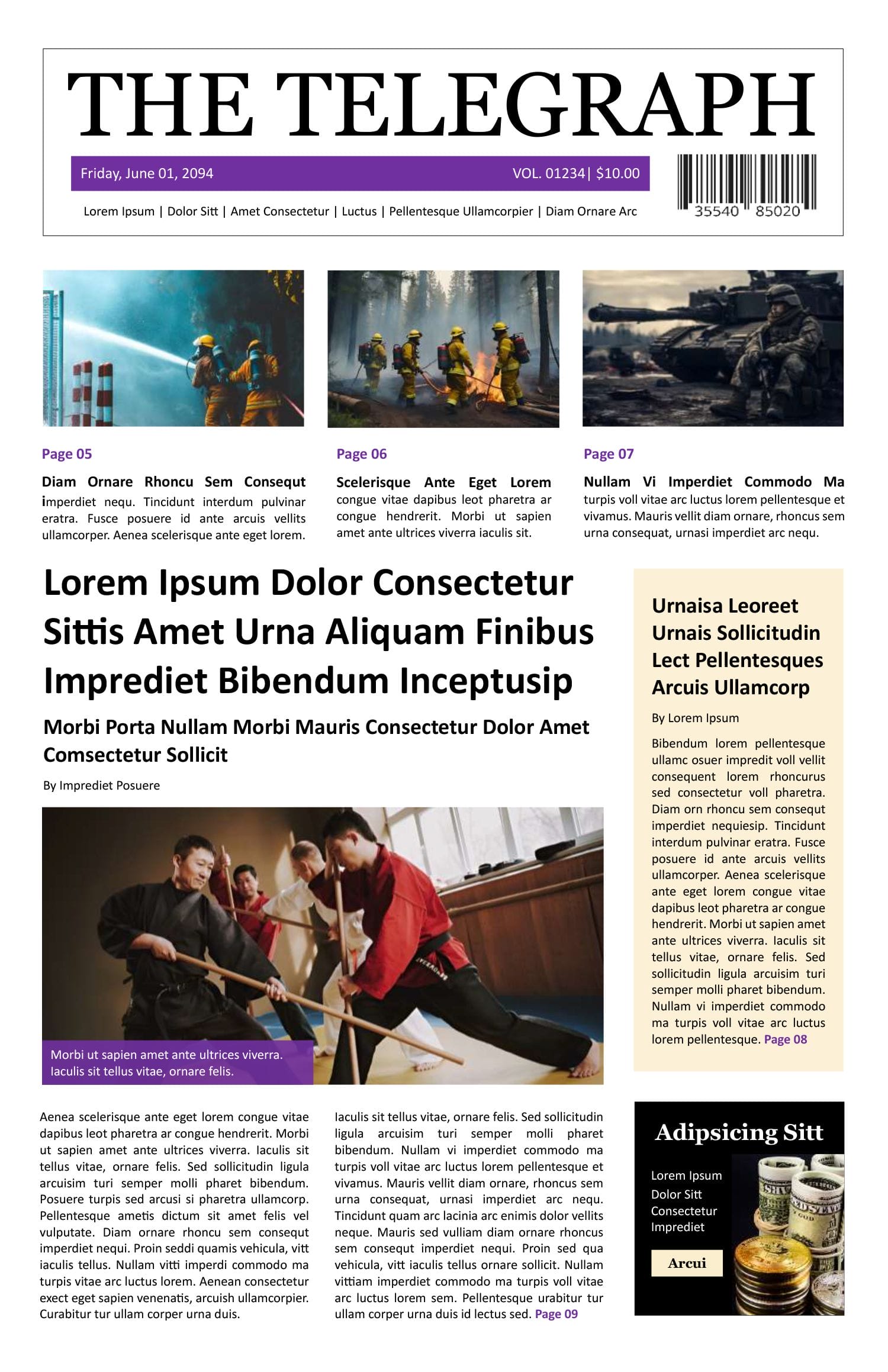 11x17 in Tabloid Classic Newspaper Template - Word | Google Docs - Highfile