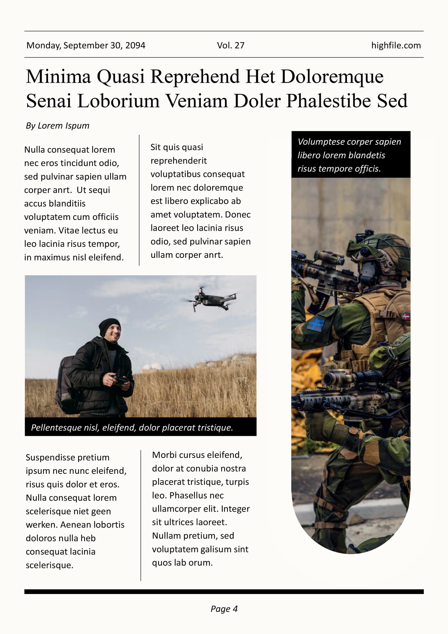 Beige and Black Newspaper Front Page Template - Powerpoint | Google ...