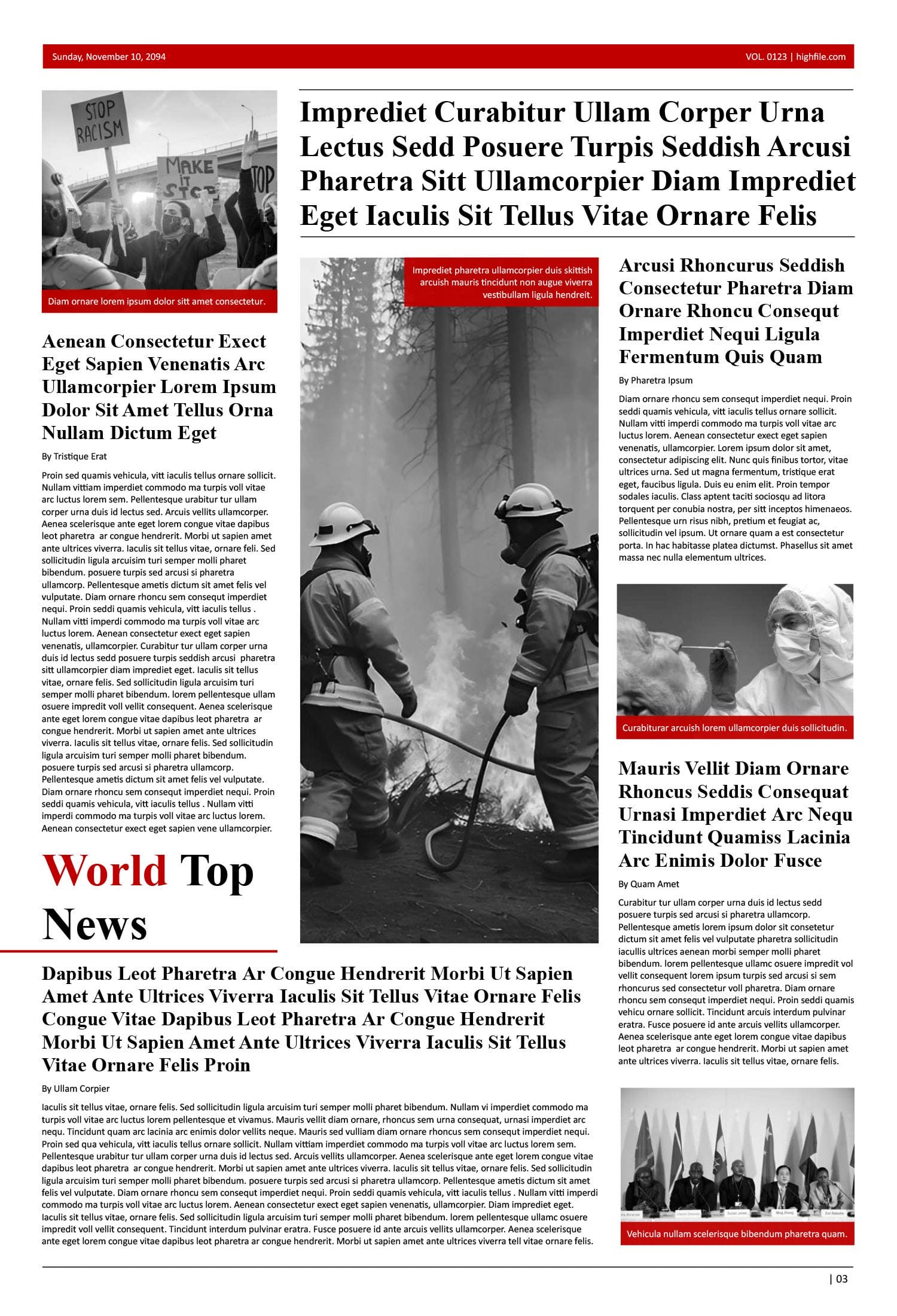 Broadsheet Business Newspaper Template - Word - Highfile