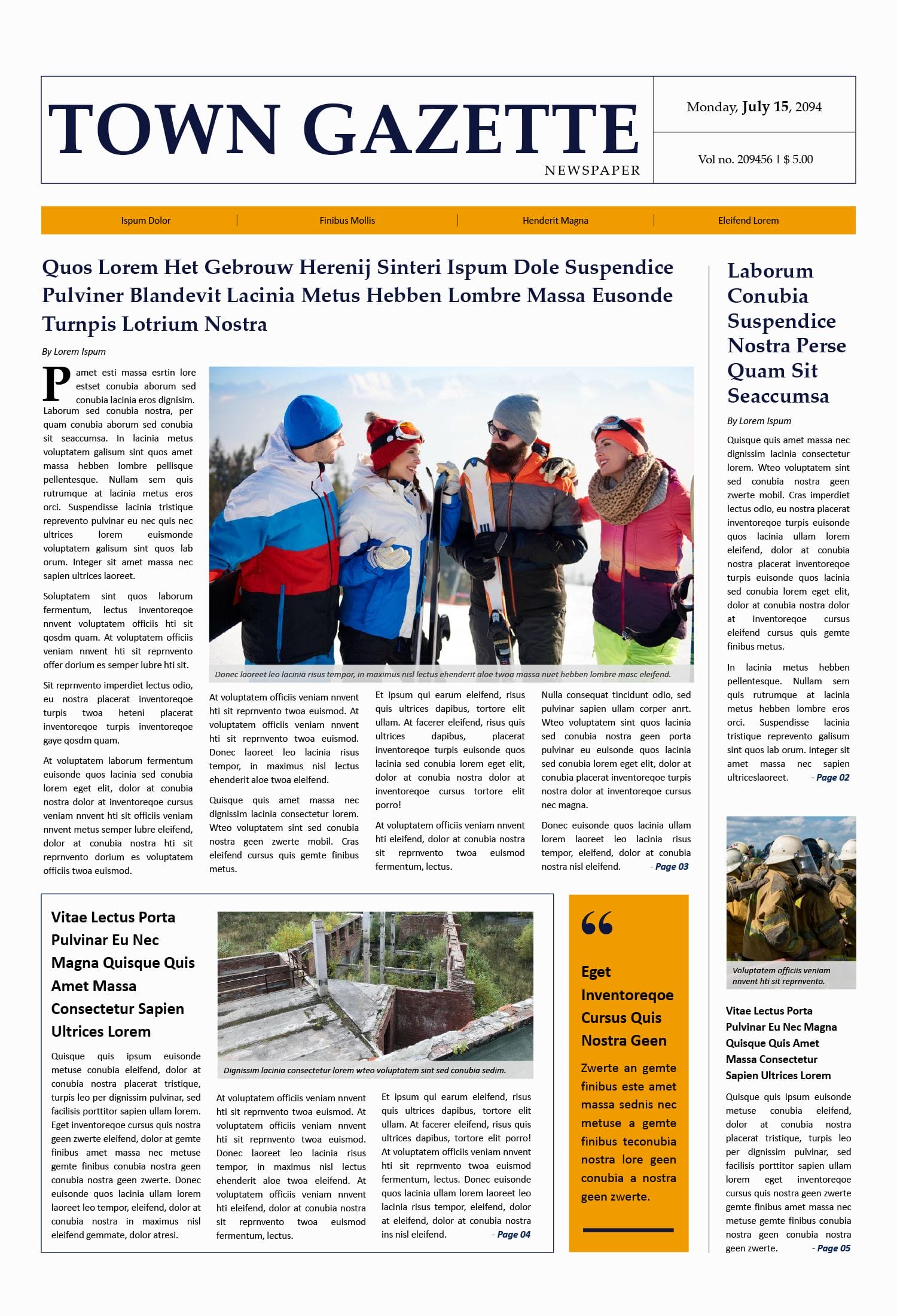 Broadsheet Newspaper Front Page Layout Broadsheet Newspaper Layout