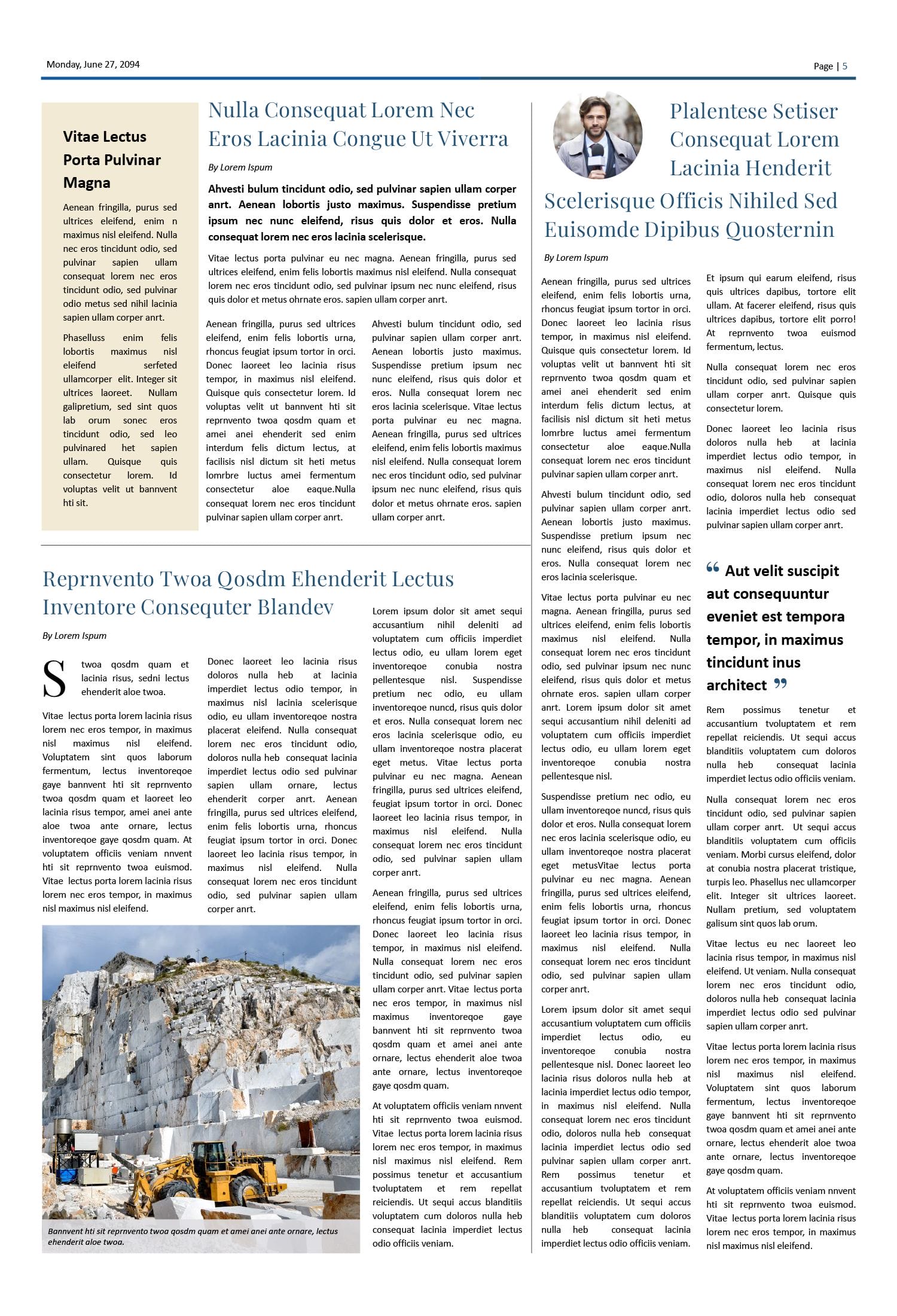 Modern Newspaper Layout Template - PowerPoint | Google Slides - Highfile