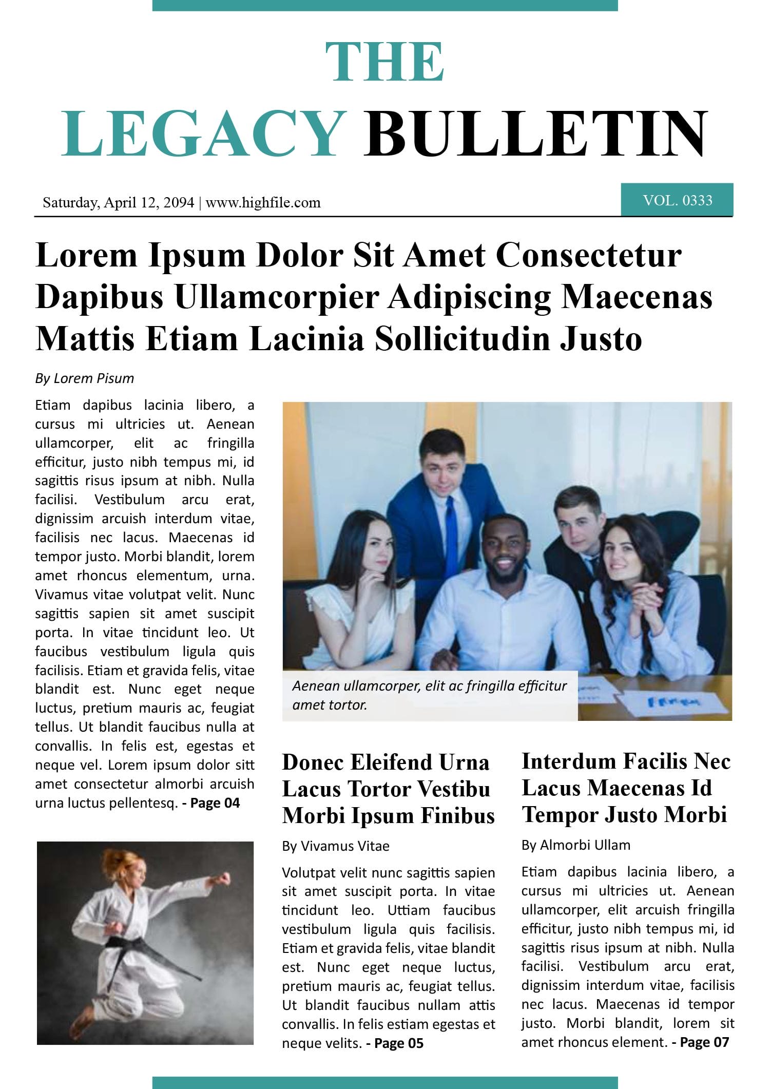 A4 Blank Bulletin Newspaper Template - Word | Google Docs - Highfile