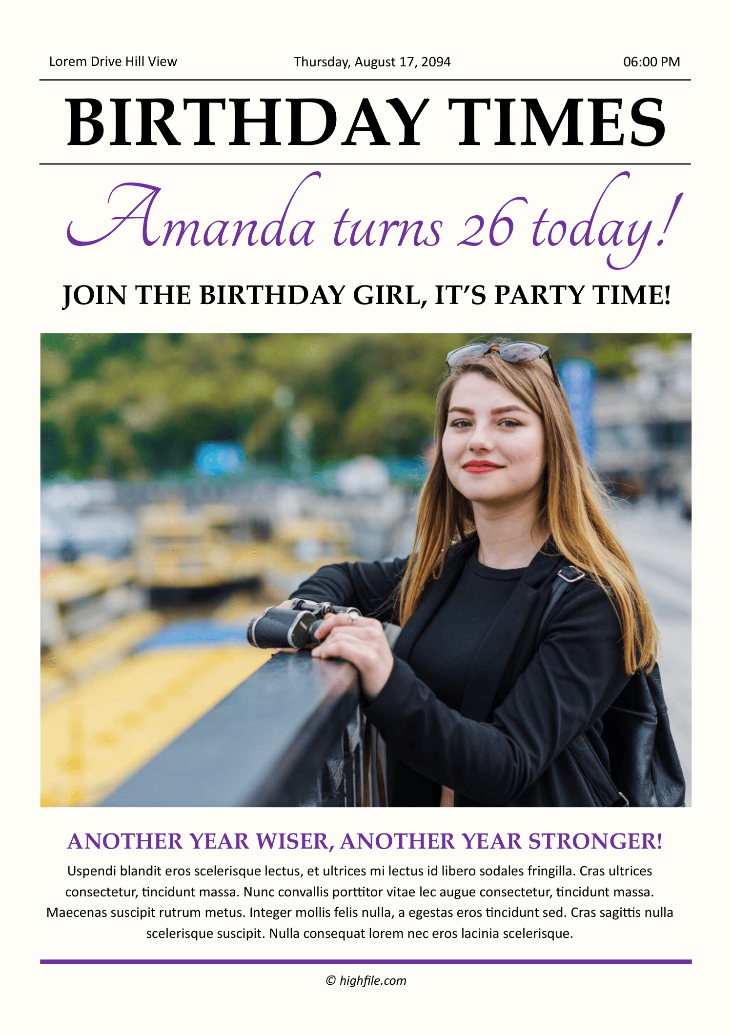 Birthday Invitation Post Newspaper Template - Word | Google Docs - Highfile