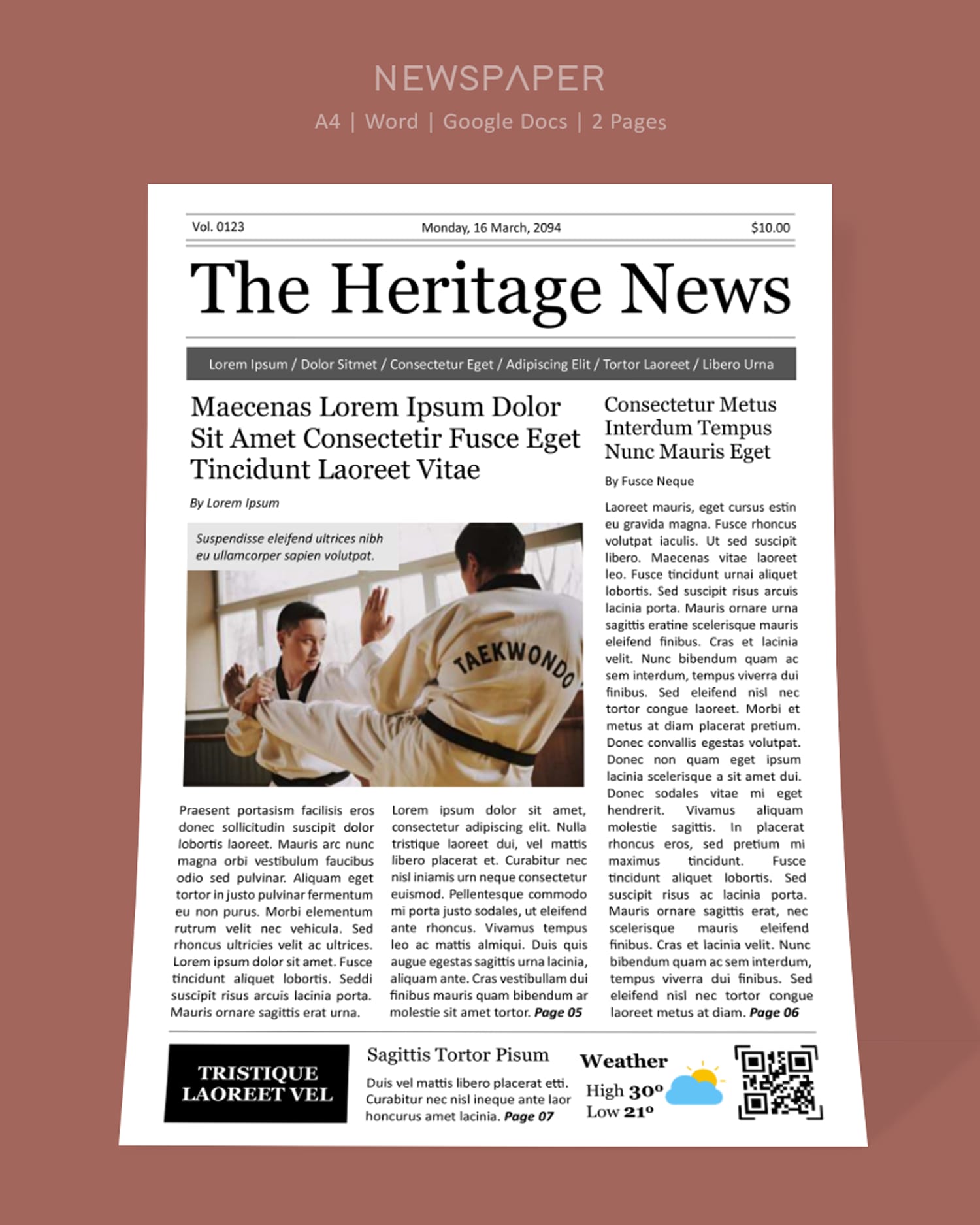 Blank Old Newspaper Template - Word | Google Docs - Highfile