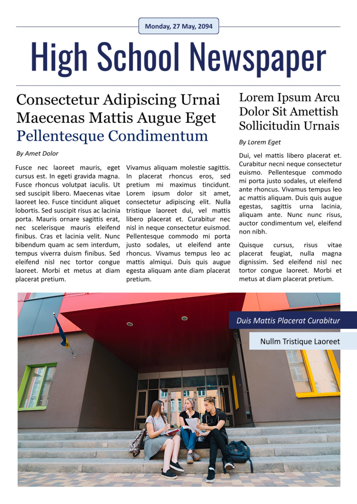 High School Newspaper Template - Word | Google Docs - Highfile