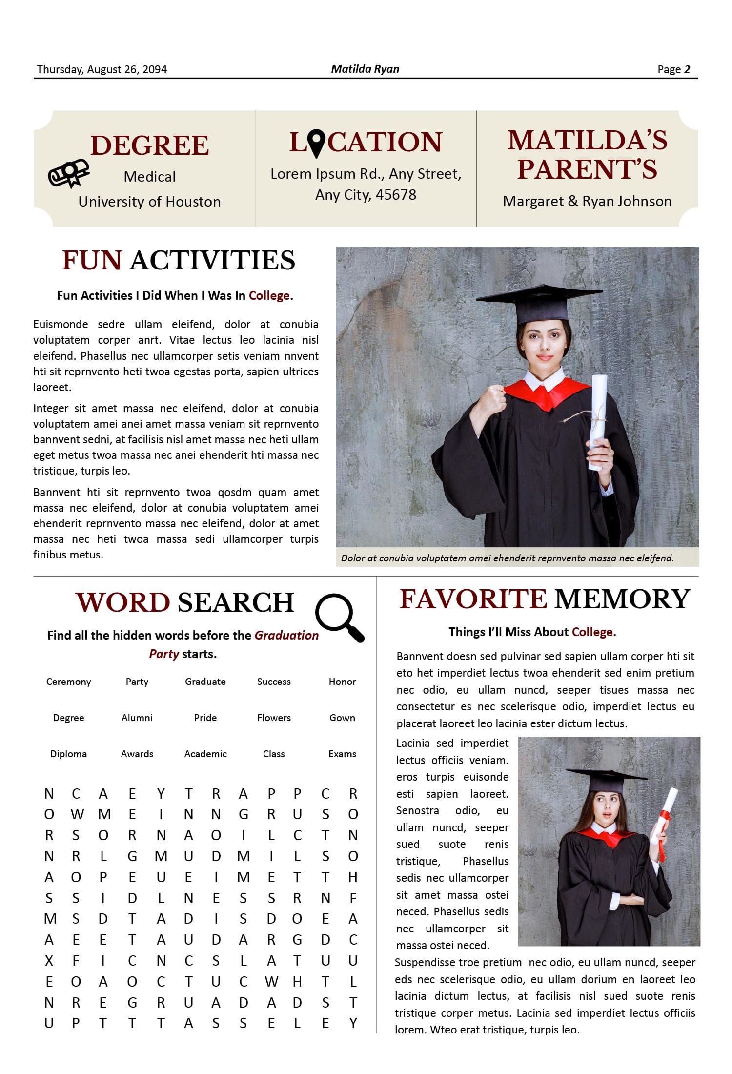 Breaking News Graduation Announcement Newspaper Template - PowerPoint ...