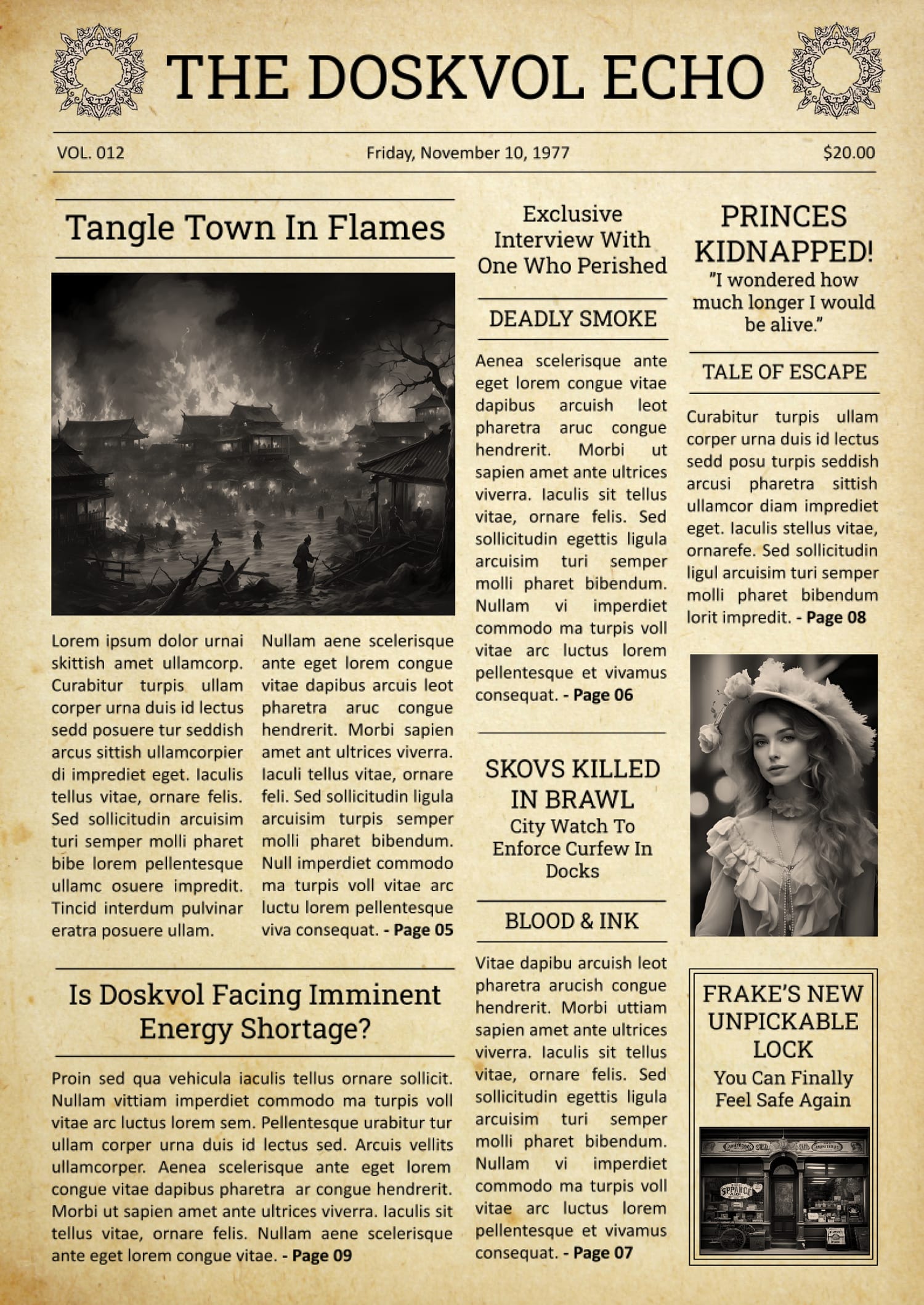 Back in 19s Newspaper Template - PowerPoint | Google Slides - Highfile