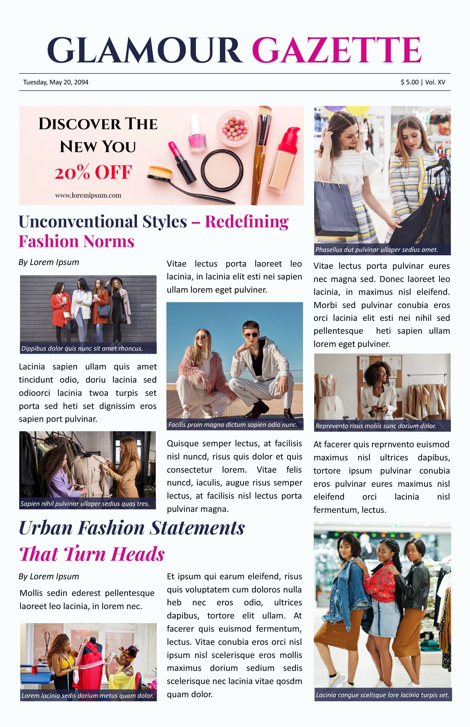 Fashion Trends Newspaper Template - PowerPoint | Google Slides - Highfile